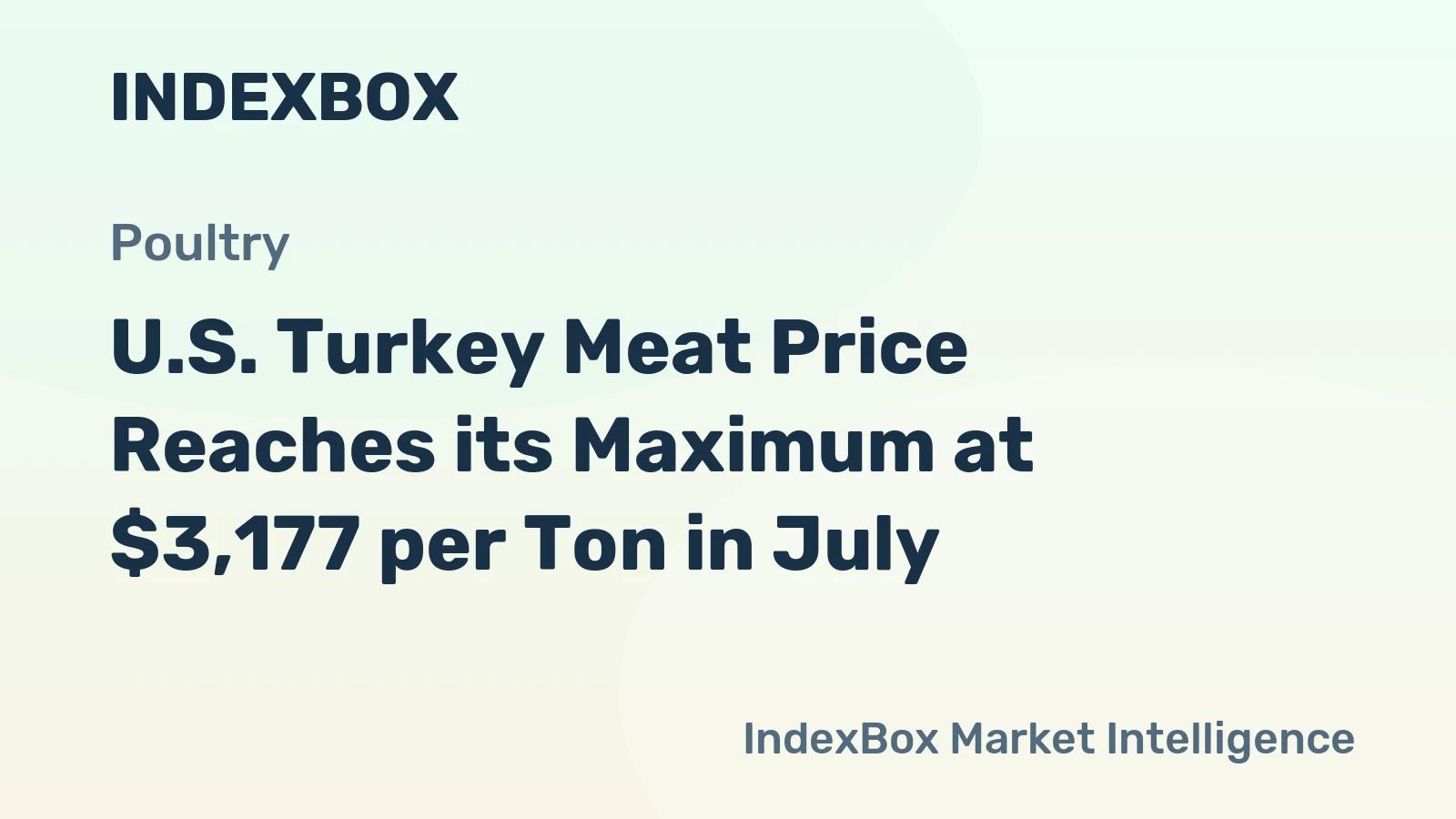 U.S. Turkey Meat Price Reaches its Maximum at $3,177 per Ton in July