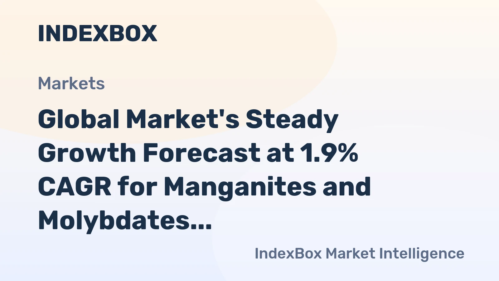 Global Market's Steady Growth Forecast at 1.9% CAGR for Manganites and Molybdates