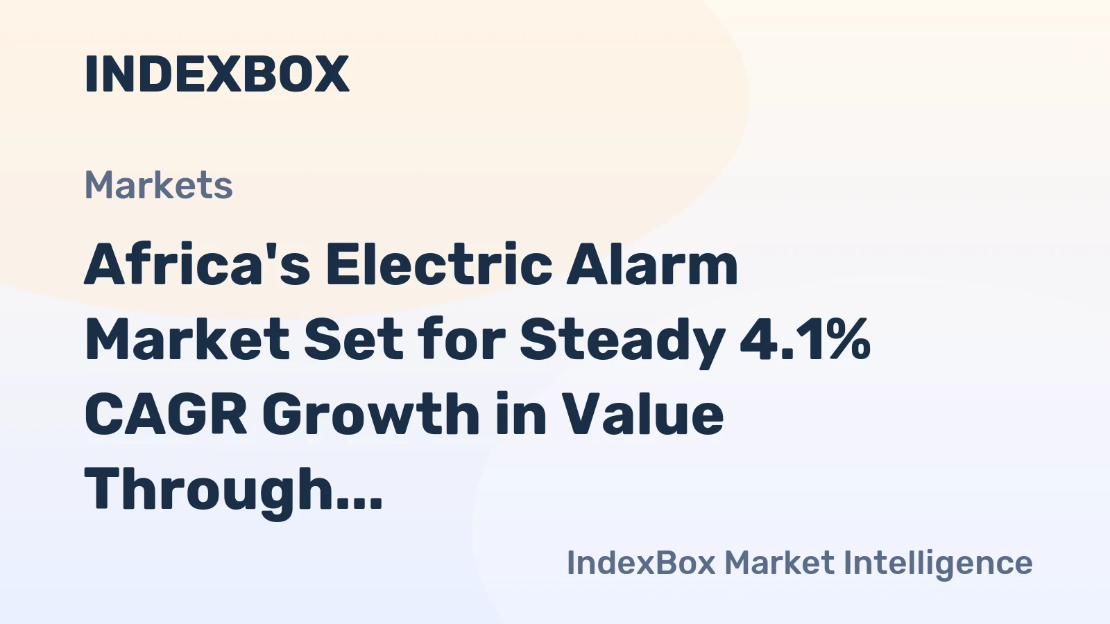 Africa's Electric Alarm Market Set for Steady 4.1% CAGR Growth in Value Through 2035