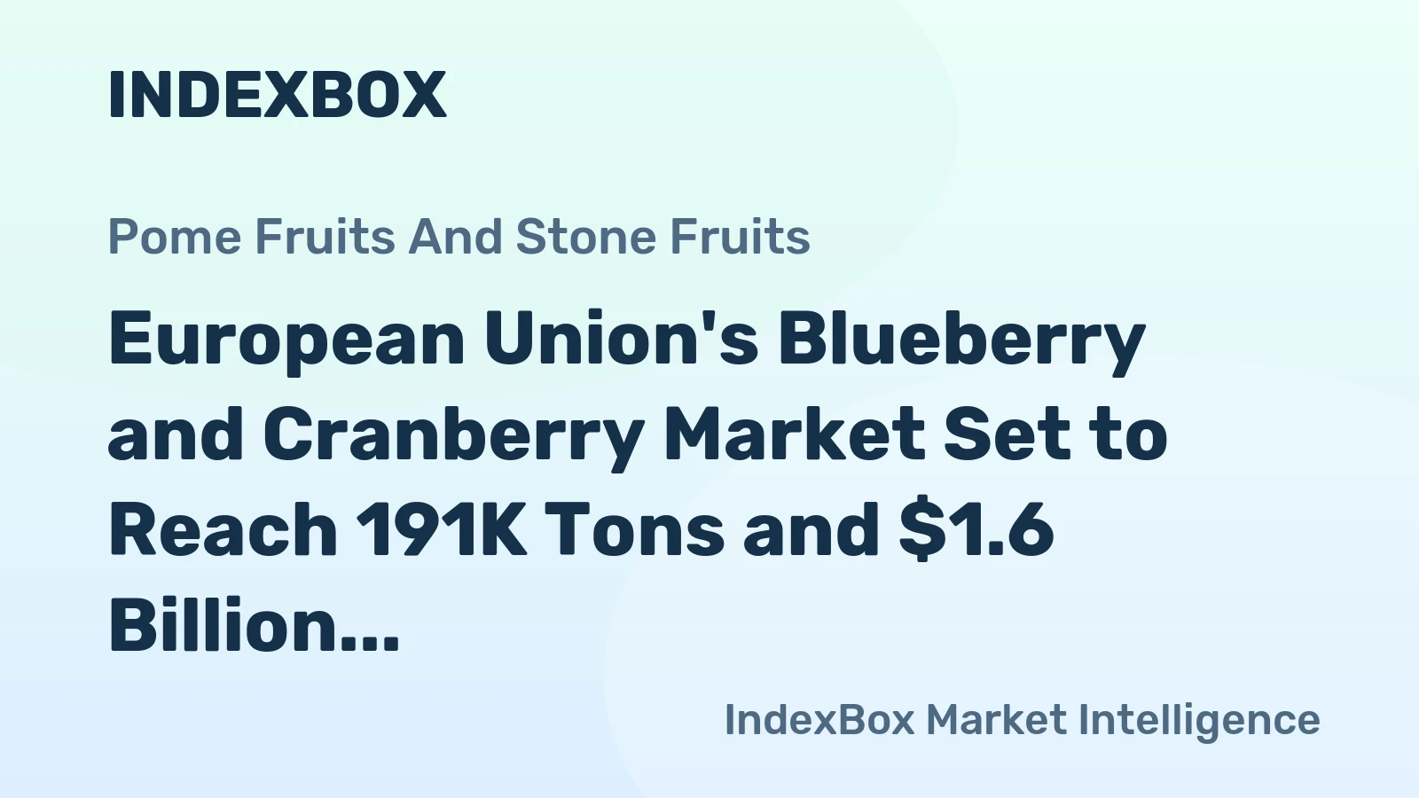 European Union's Blueberry and Cranberry Market Set to Reach 191K Tons and $1.6 Billion