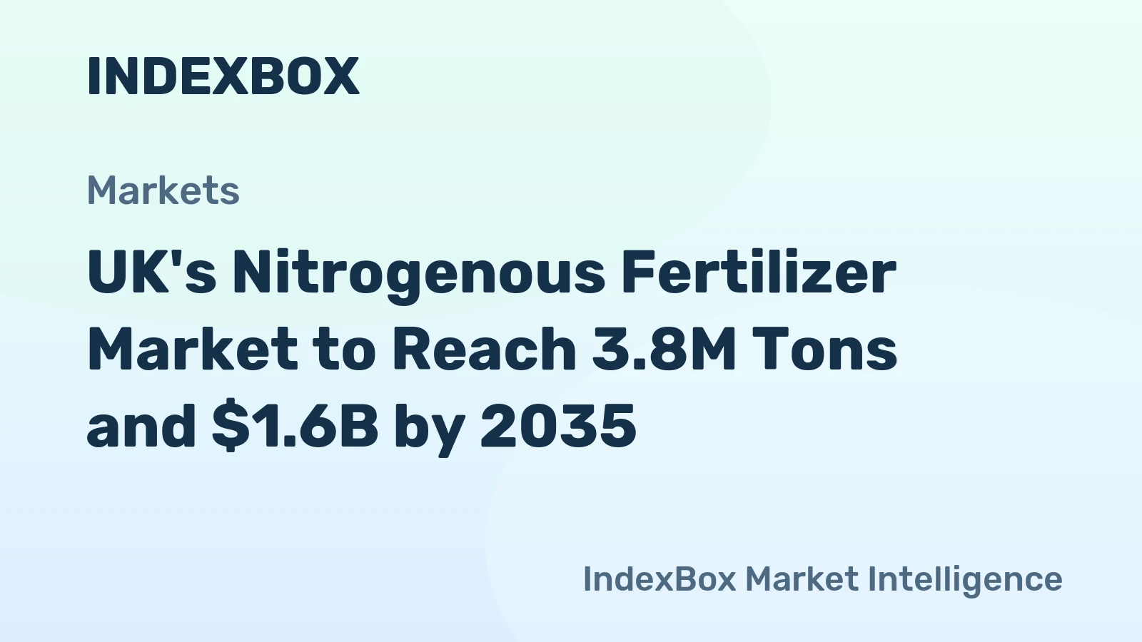 UK's Nitrogenous Fertilizer Market to Reach 3.8M Tons and $1.6B by 2035