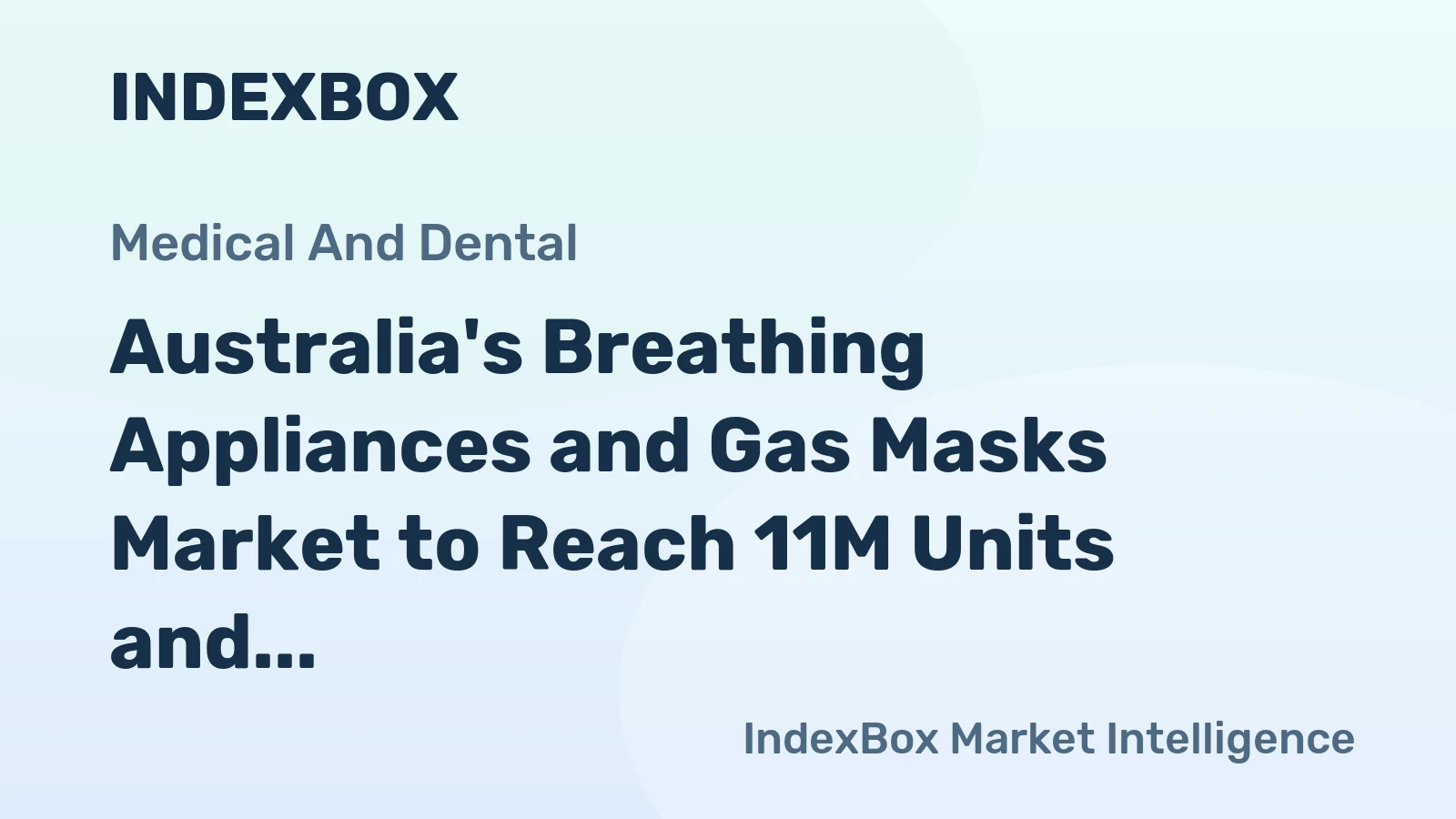 Australia's Breathing Appliances and Gas Masks Market to Reach 11M Units and $1.3B by 2035