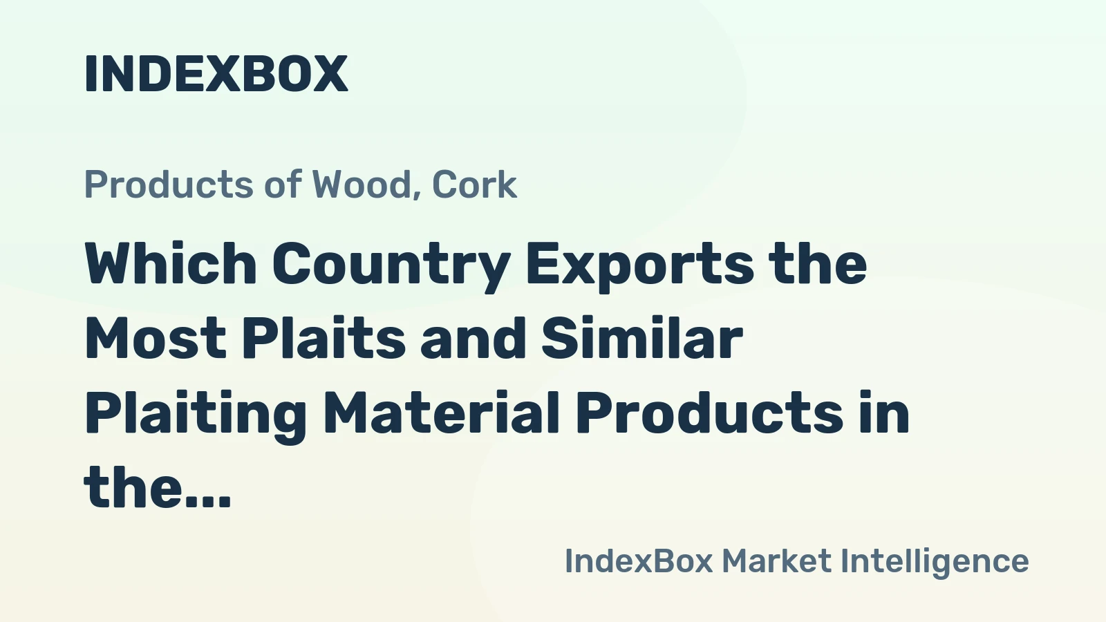 Which Country Exports the Most Plaits and Similar Plaiting Material Products in the World?