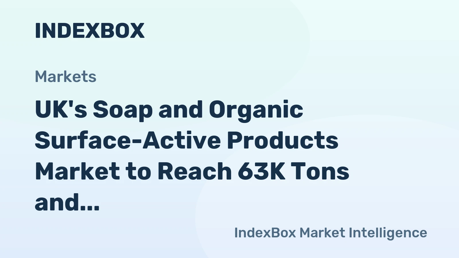UK's Soap and Organic Surface-Active Products Market to Reach 63K Tons and $164M by 2035