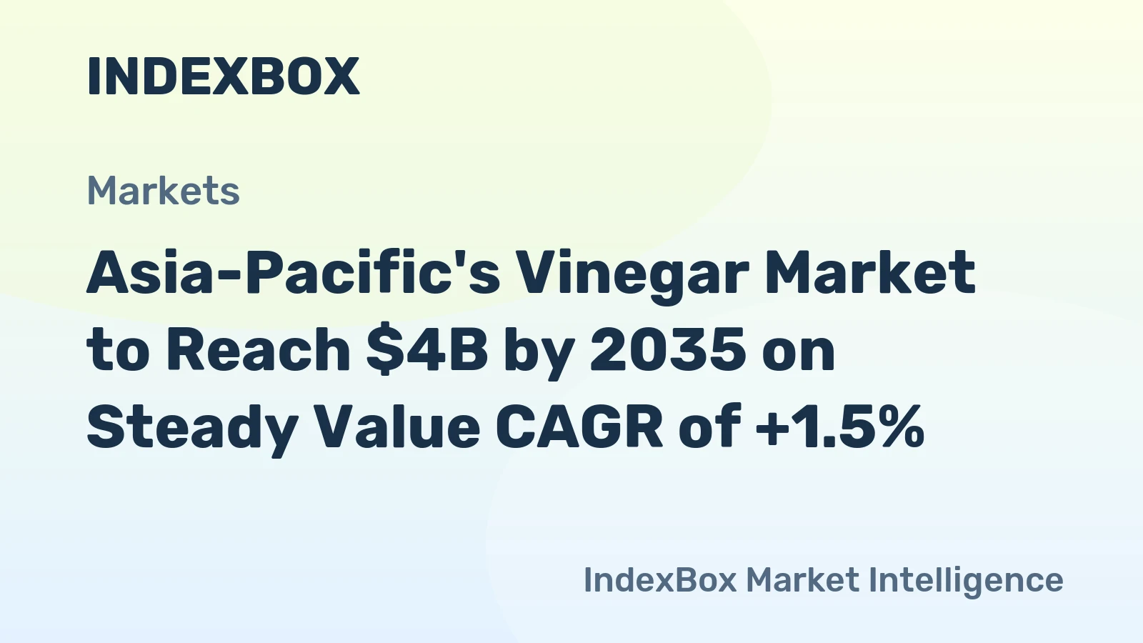 Asia-Pacific's Vinegar Market to Reach $4B by 2035 on Steady Value CAGR of +1.5%