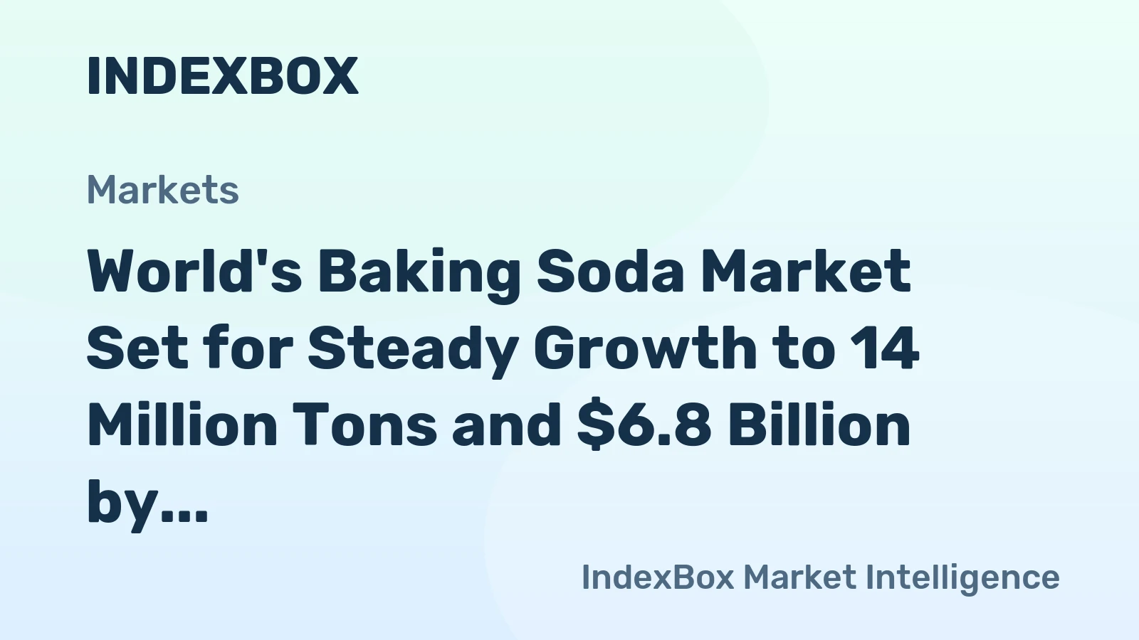 World's Baking Soda Market Set for Steady Growth to 14 Million Tons and $6.8 Billion by 2035
