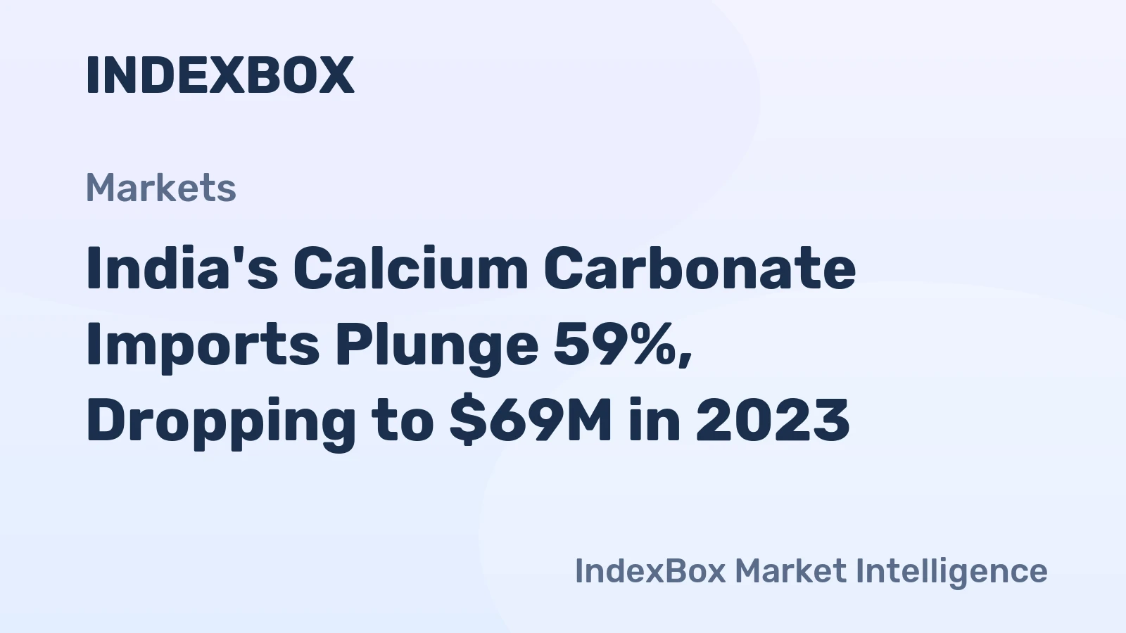 India's Calcium Carbonate Imports Plunge 59%, Dropping to $69M in 2023