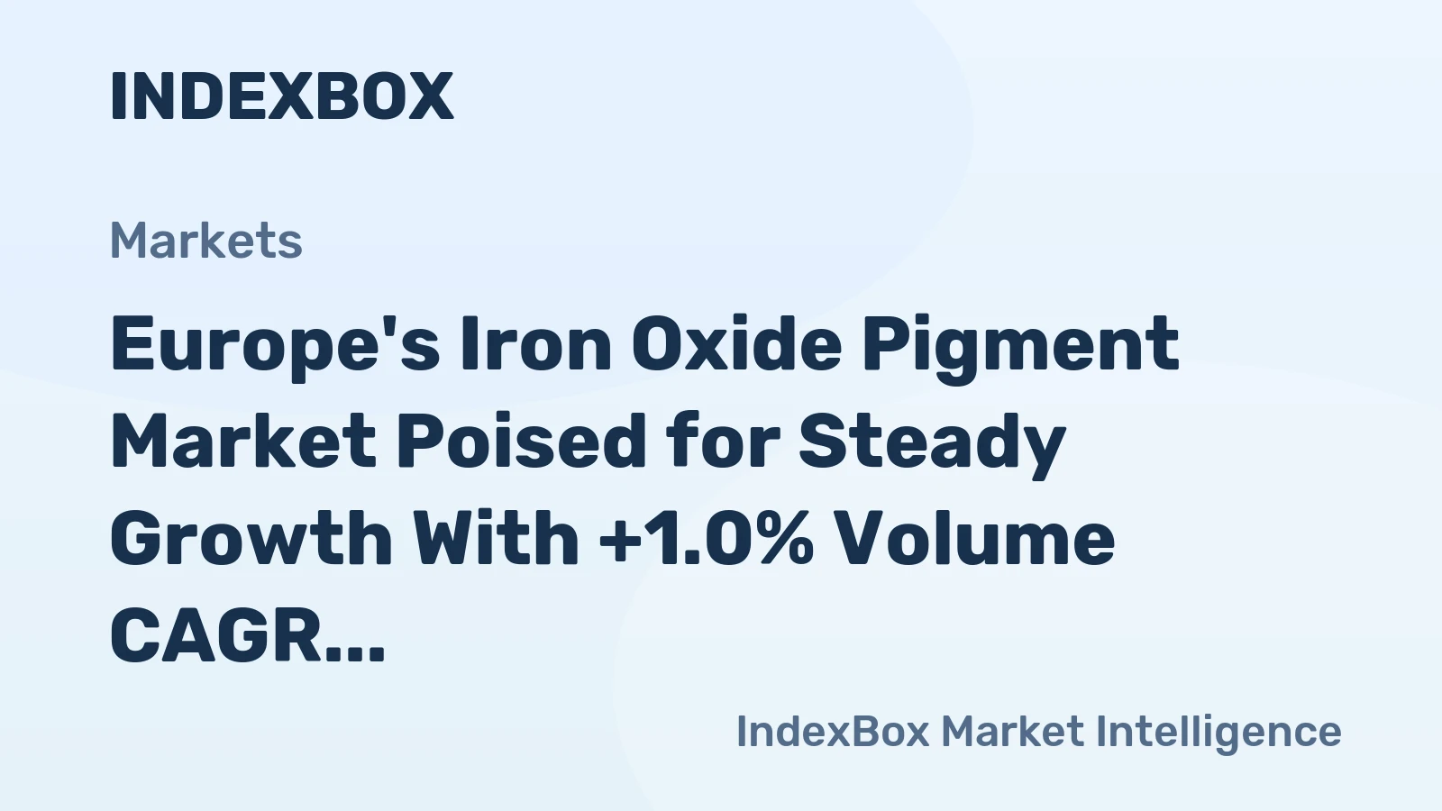 Europe's Iron Oxide Pigment Market Poised for Steady Growth With +1.0% Volume CAGR Through 2035
