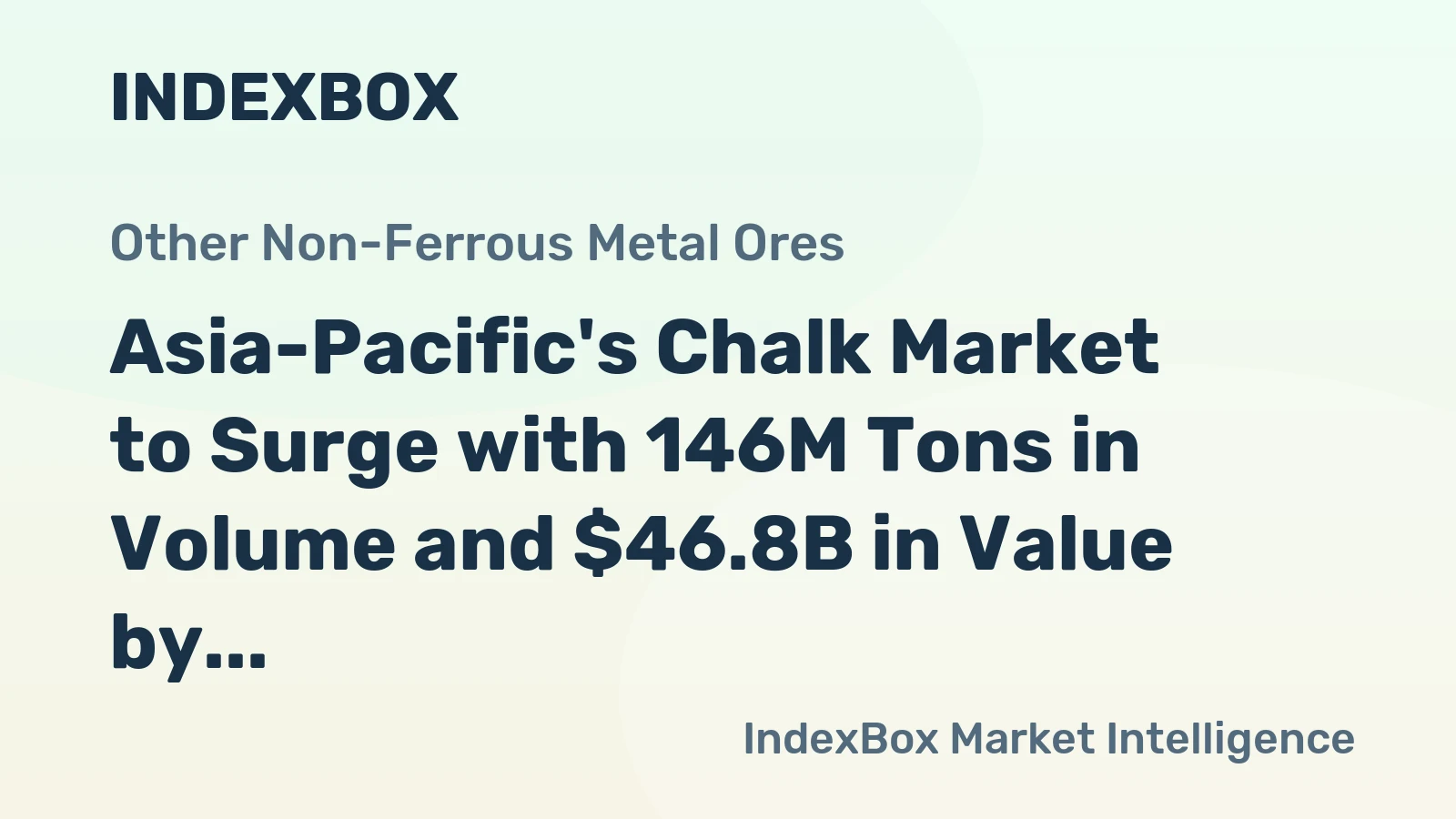 Asia-Pacific's Chalk Market to Surge with 146M Tons in Volume and $46.8B in Value by 2035