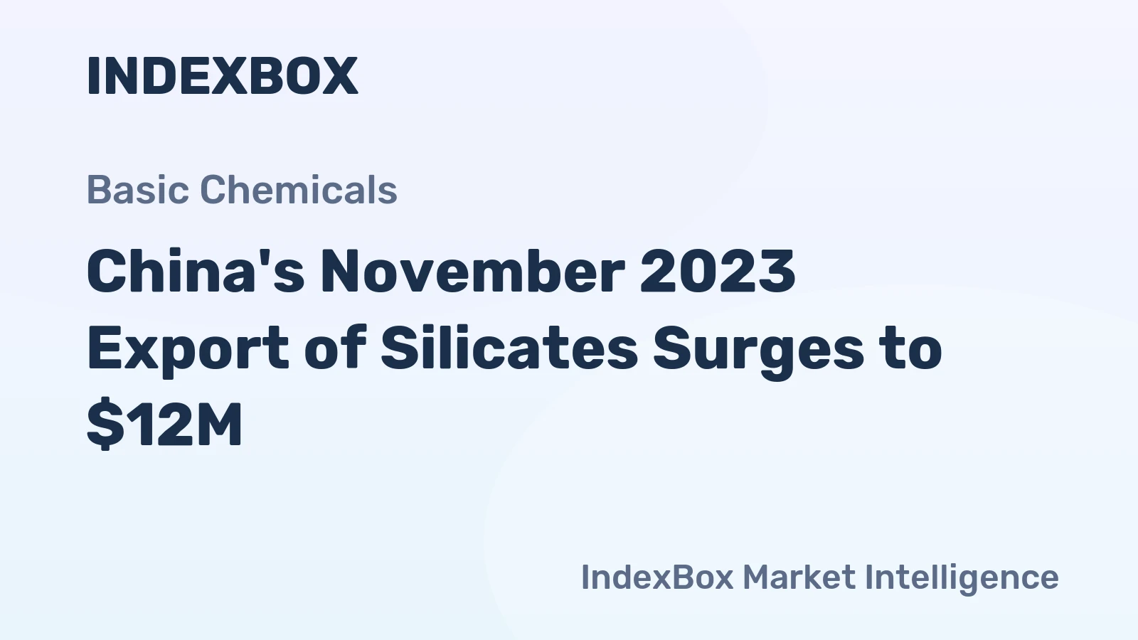 China's November 2023 Export of Silicates Surges to $12M