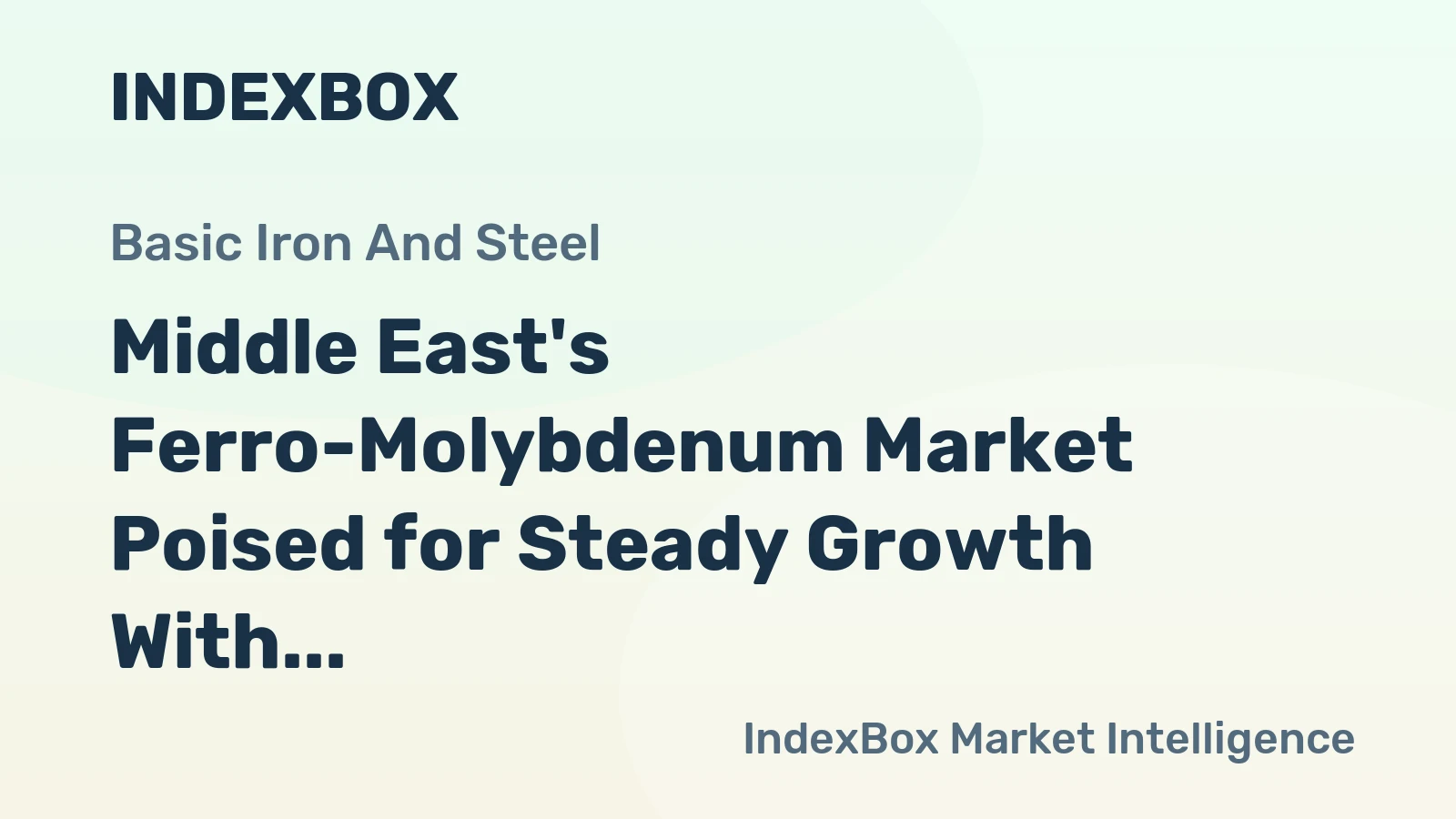 Middle East's Ferro-Molybdenum Market Poised for Steady Growth With a +2.4% CAGR Value Forecast