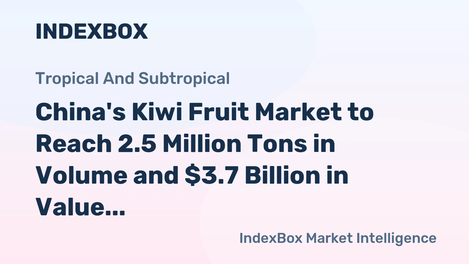 China's Kiwi Fruit Market to Reach 2.5 Million Tons in Volume and $3.7 Billion in Value by 2035