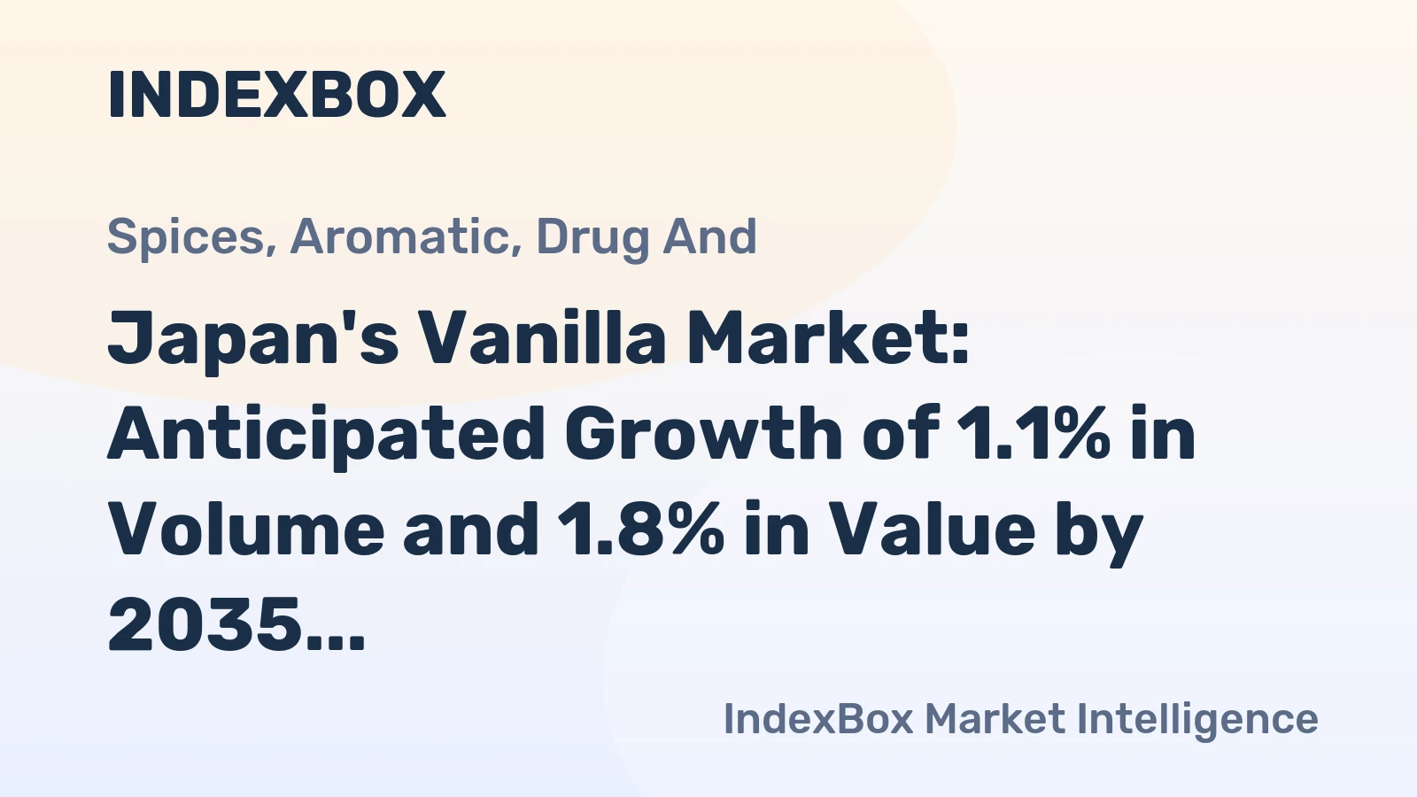 Japan's Vanilla Market: Anticipated Growth of 1.1% in Volume and 1.8% in Value by 2035