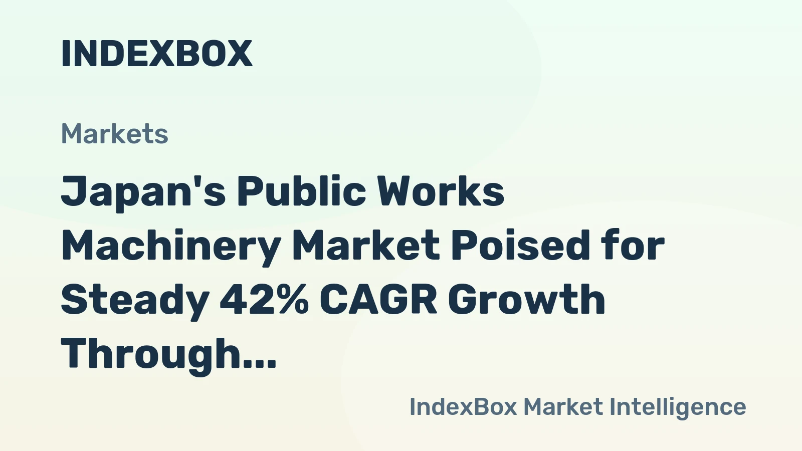 Japan's Public Works Machinery Market Poised for Steady 42% CAGR Growth Through 2035
