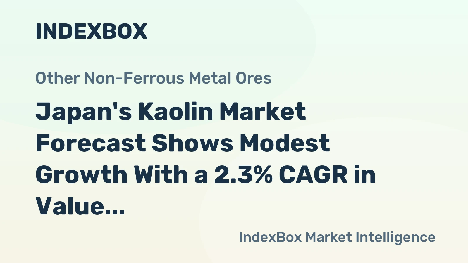 Japan's Kaolin Market Forecast Shows Modest Growth With a 2.3% CAGR in Value Through 2035
