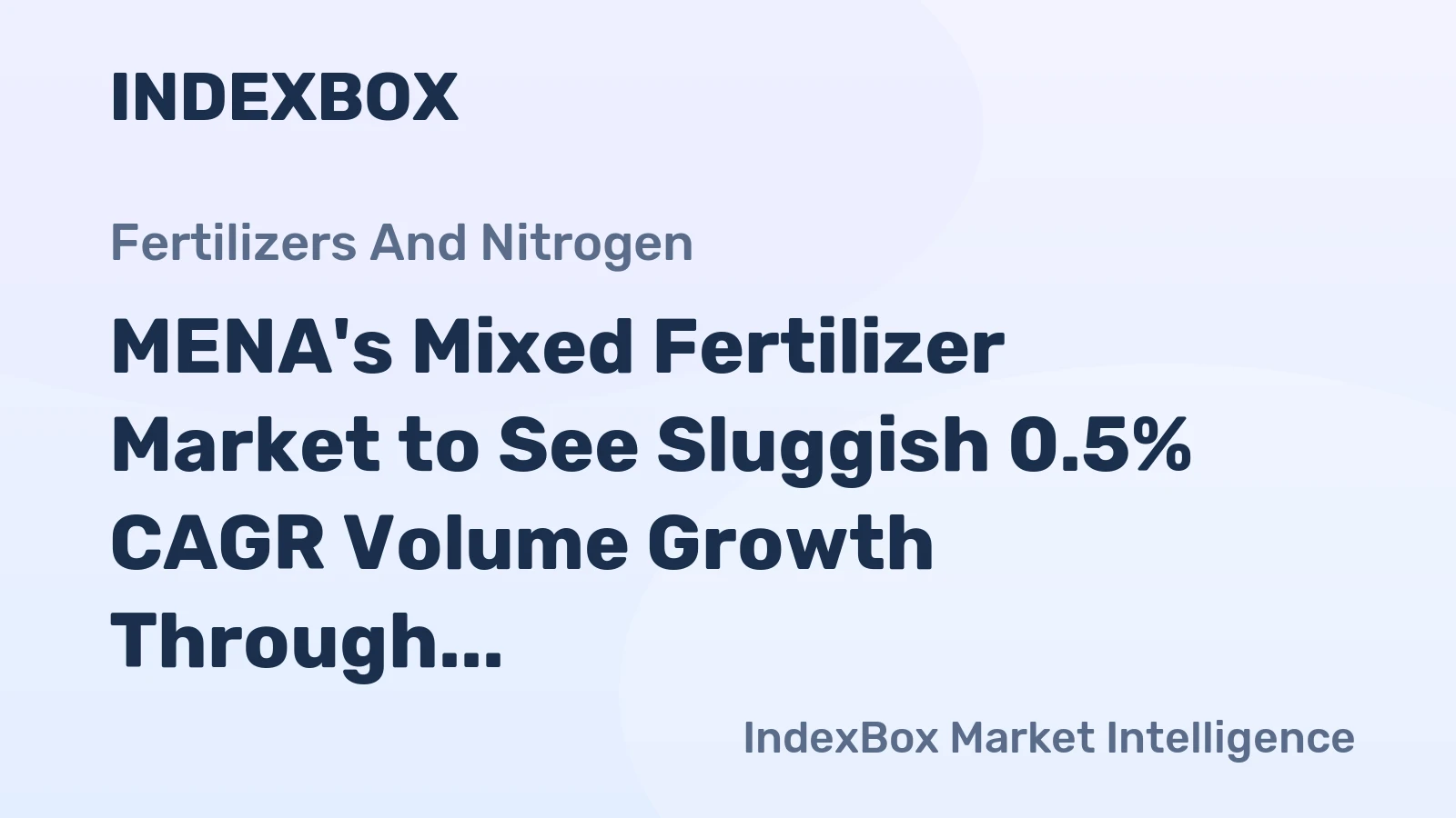 MENA's Mixed Fertilizer Market to See Sluggish 0.5% CAGR Volume Growth Through 2035