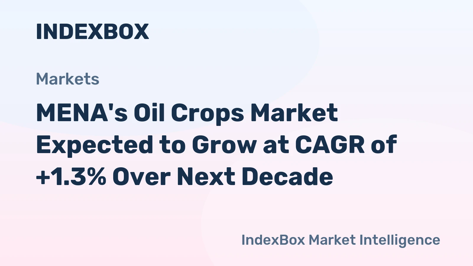 MENA's Oil Crops Market Expected to Grow at CAGR of +1.3% Over Next Decade
