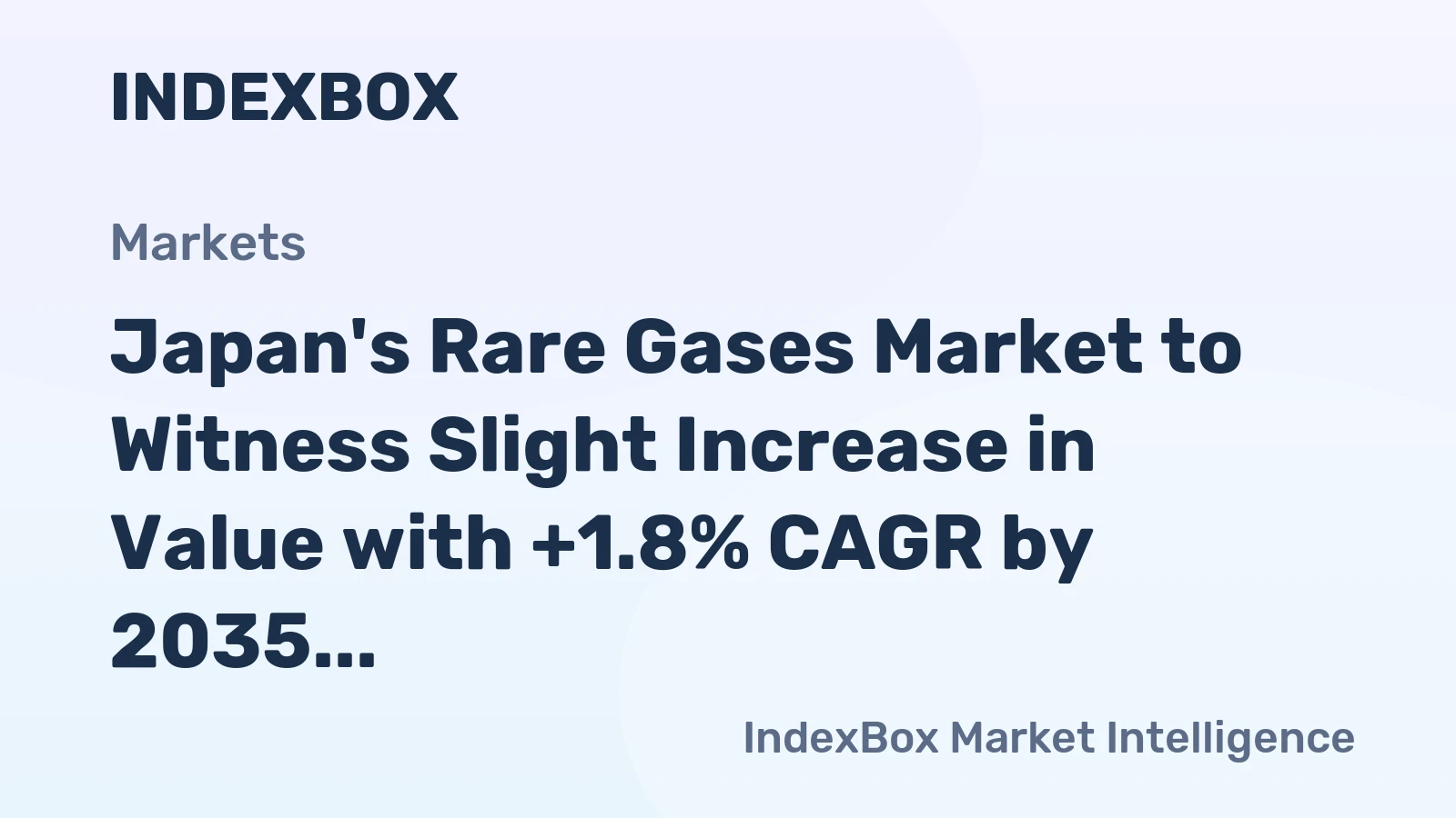 Japan's Rare Gases Market to Witness Slight Increase in Value with +1.8% CAGR by 2035