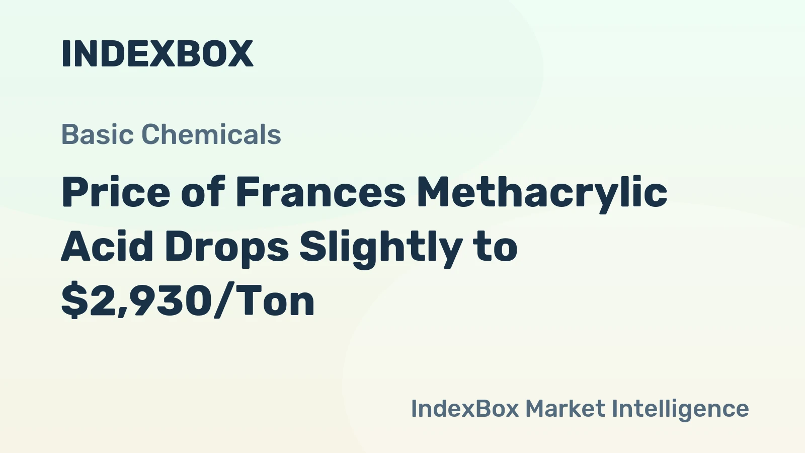 Price of Frances Methacrylic Acid Drops Slightly to $2,930/Ton