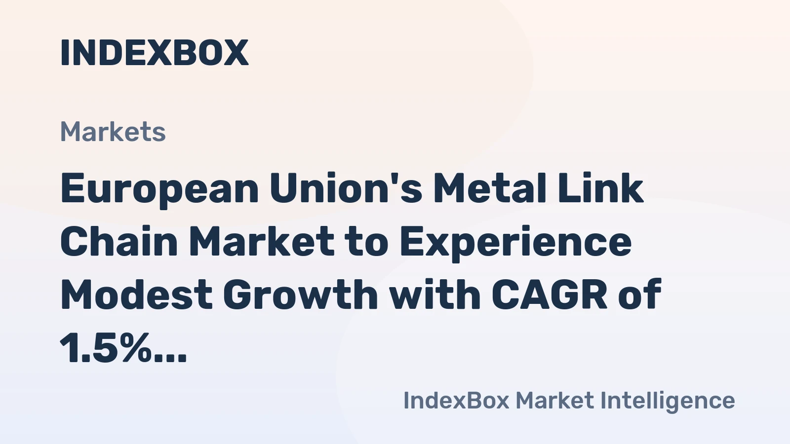 European Union's Metal Link Chain Market to Experience Modest Growth with CAGR of 1.5%