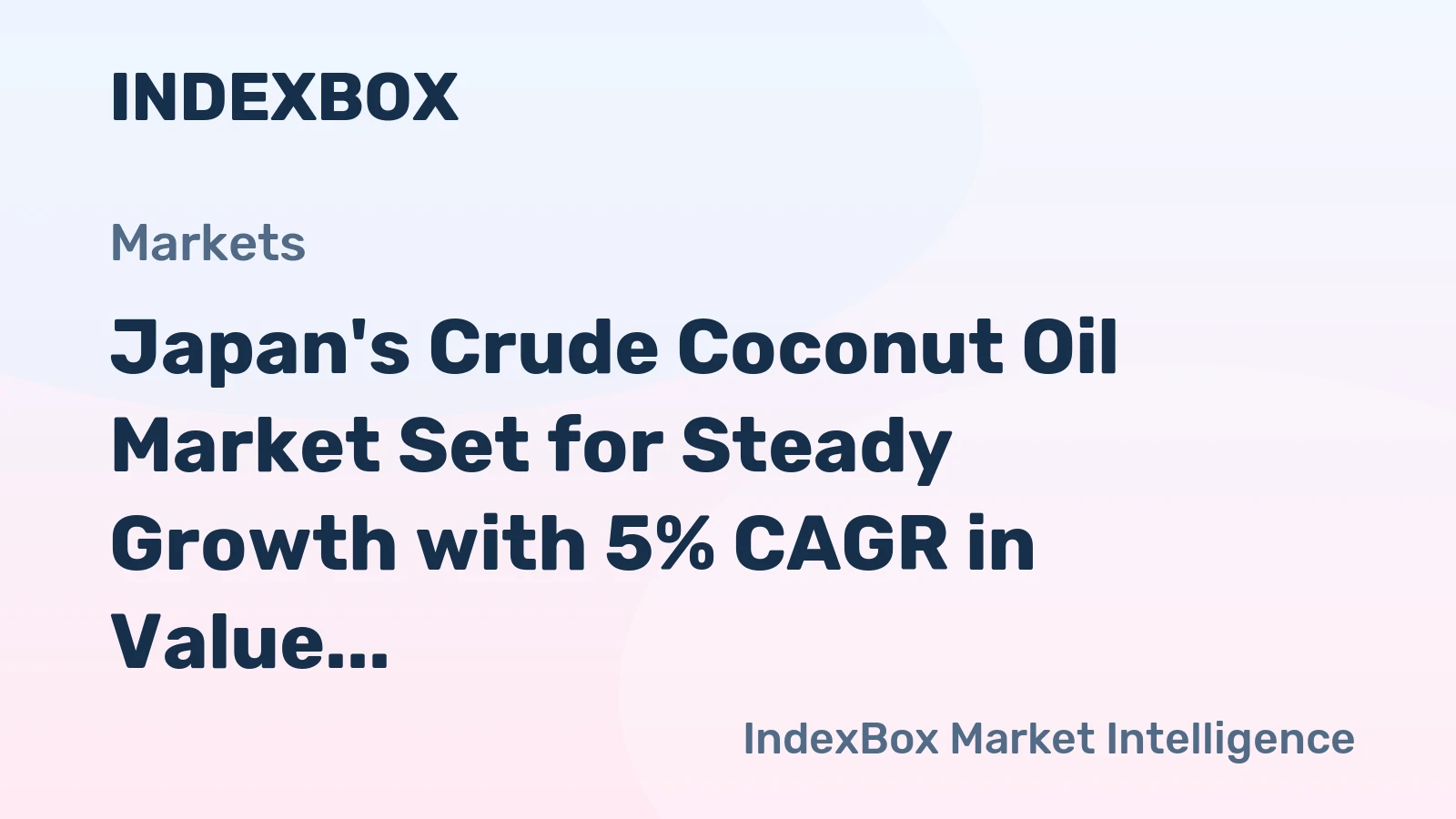 Japan's Crude Coconut Oil Market Set for Steady Growth with 5% CAGR in Value Through 2035