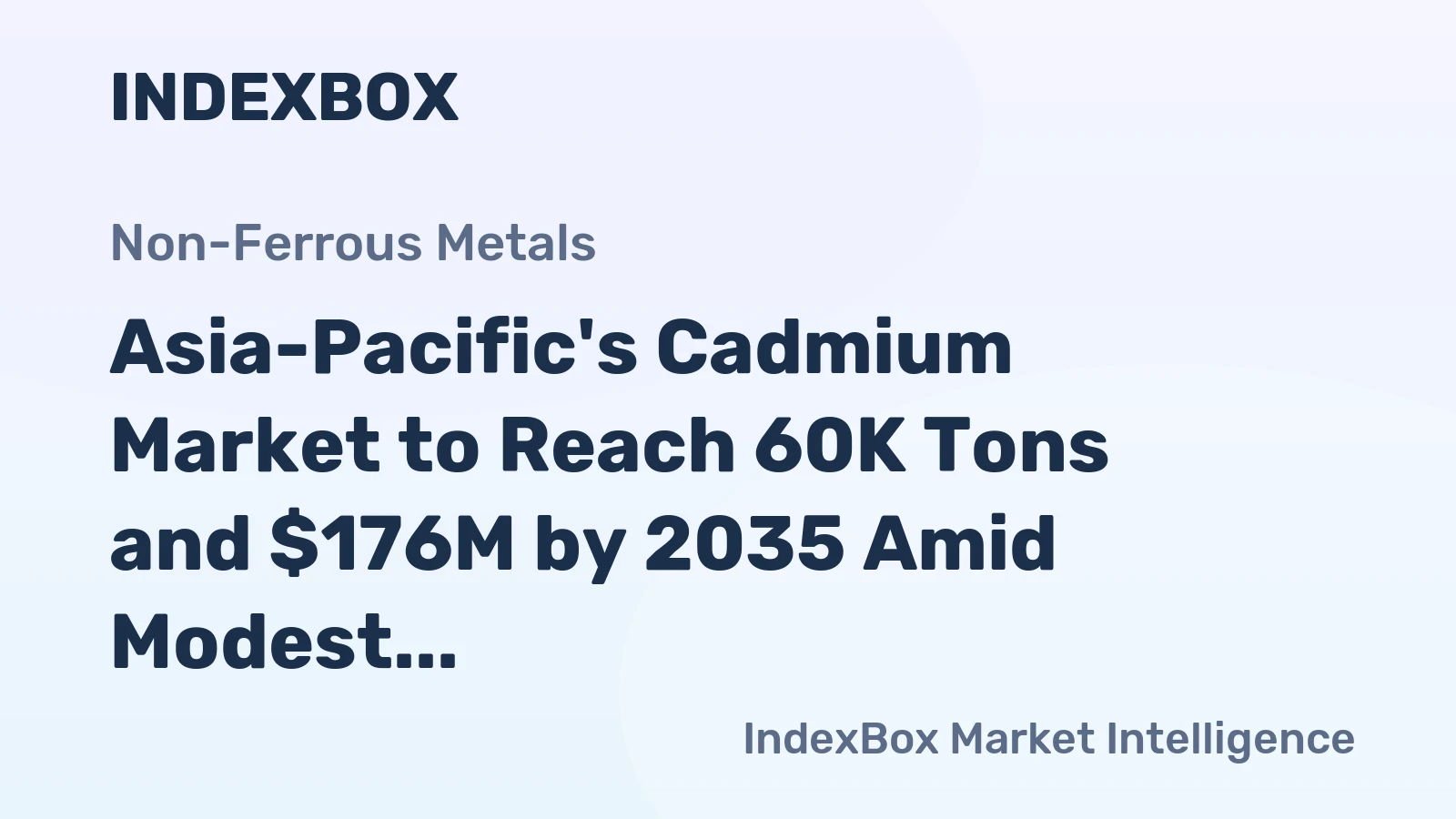Asia-Pacific's Cadmium Market to Reach 60K Tons and $176M by 2035 Amid Modest Recovery