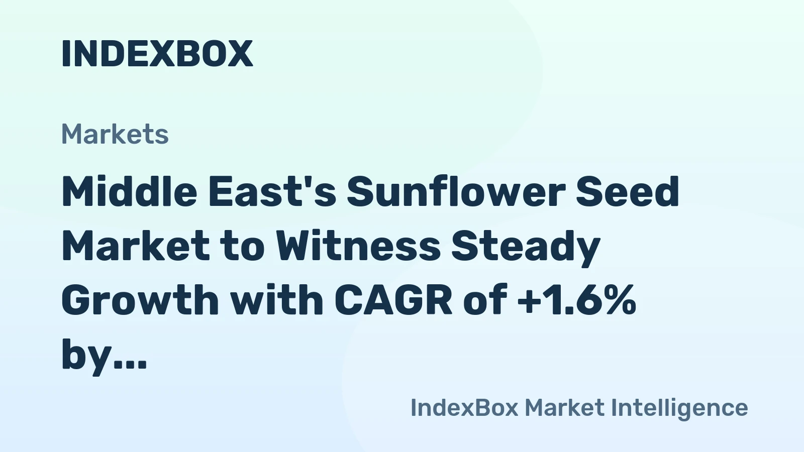Middle East's Sunflower Seed Market to Witness Steady Growth with CAGR of +1.6% by 2035