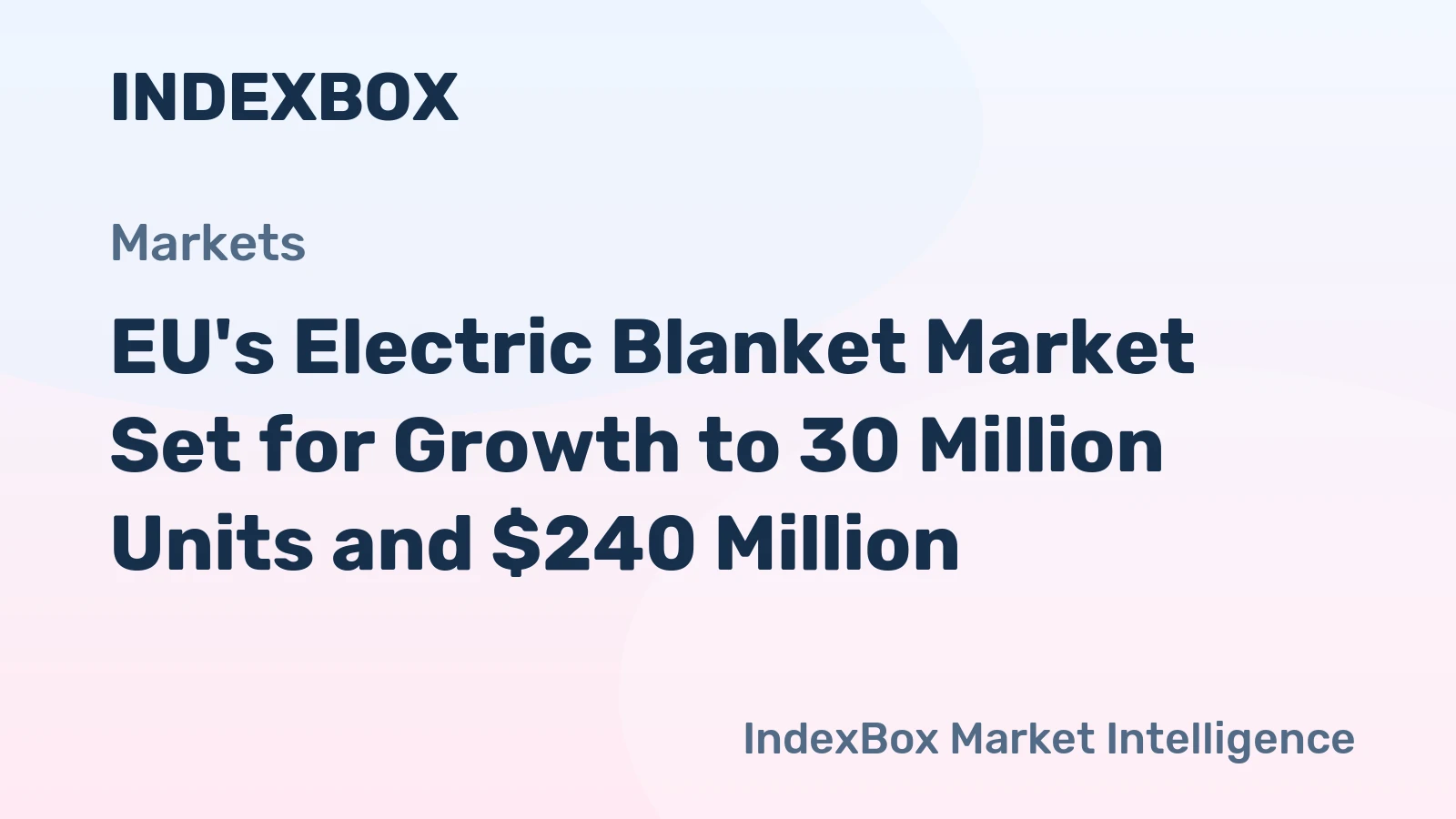 EU's Electric Blanket Market Set for Growth to 30 Million Units and $240 Million