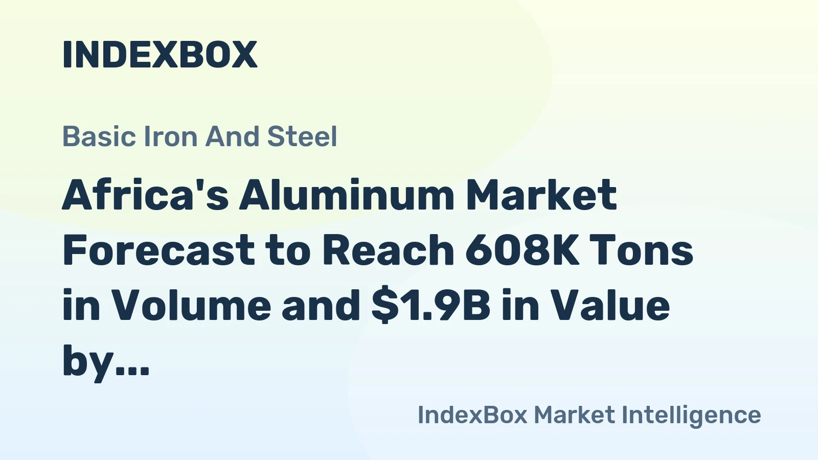 Africa's Aluminum Market Forecast to Reach 608K Tons in Volume and $1.9B in Value by 2035
