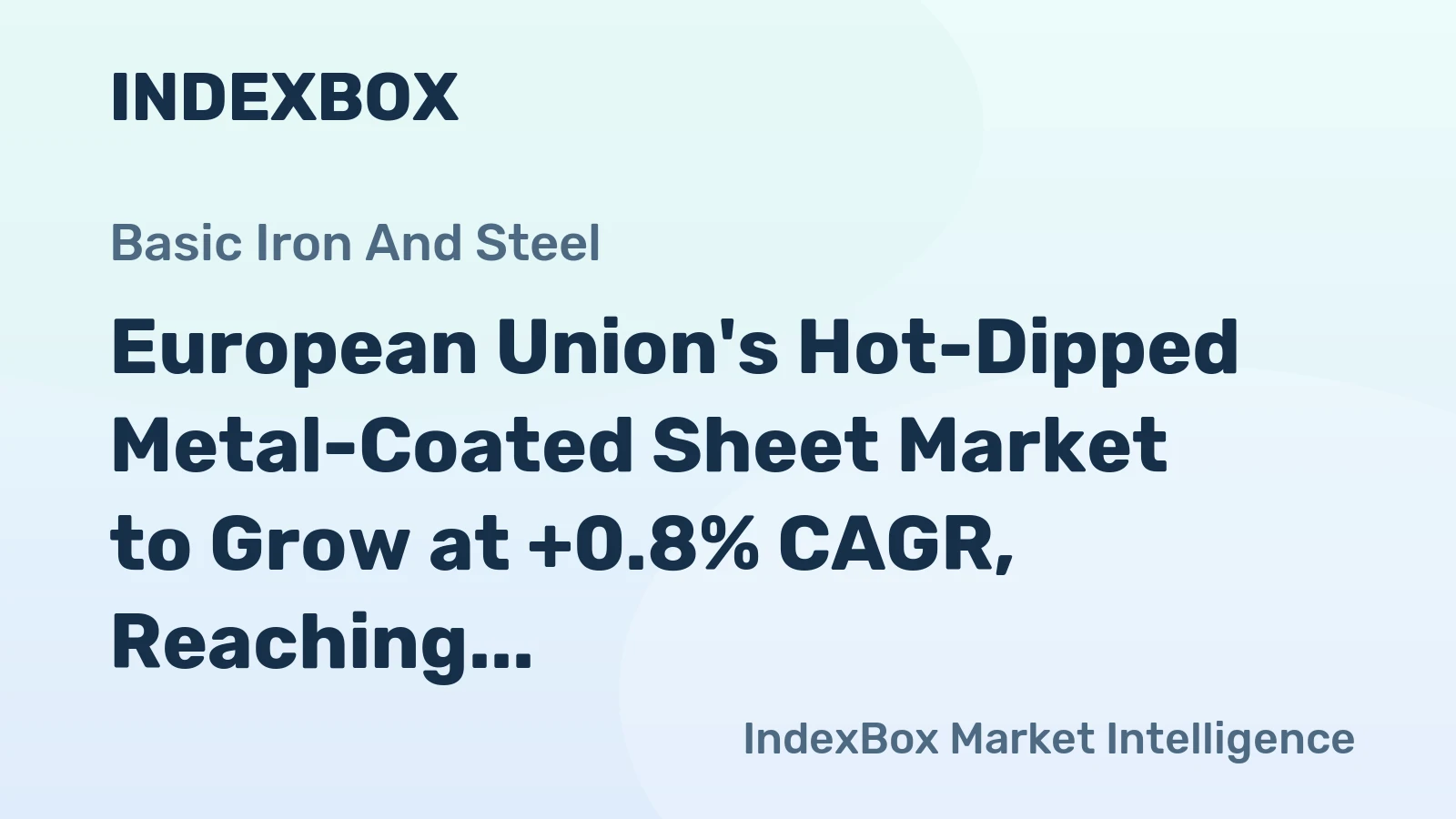 European Union's Hot-Dipped Metal-Coated Sheet Market to Grow at +0.8% CAGR, Reaching $28.2B by 2035