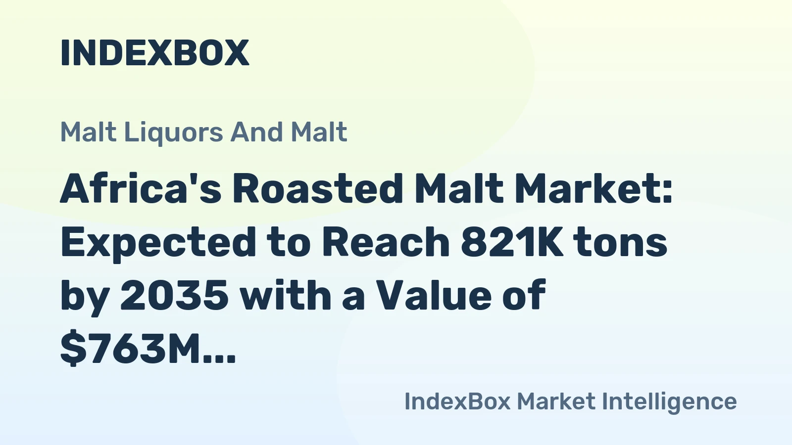 Africa's Roasted Malt Market: Expected to Reach 821K tons by 2035 with a Value of $763M