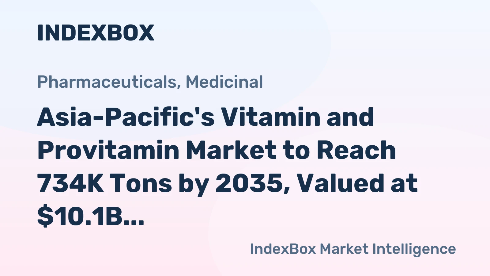 Asia-Pacific's Vitamin and Provitamin Market to Reach 734K Tons by 2035, Valued at $10.1B