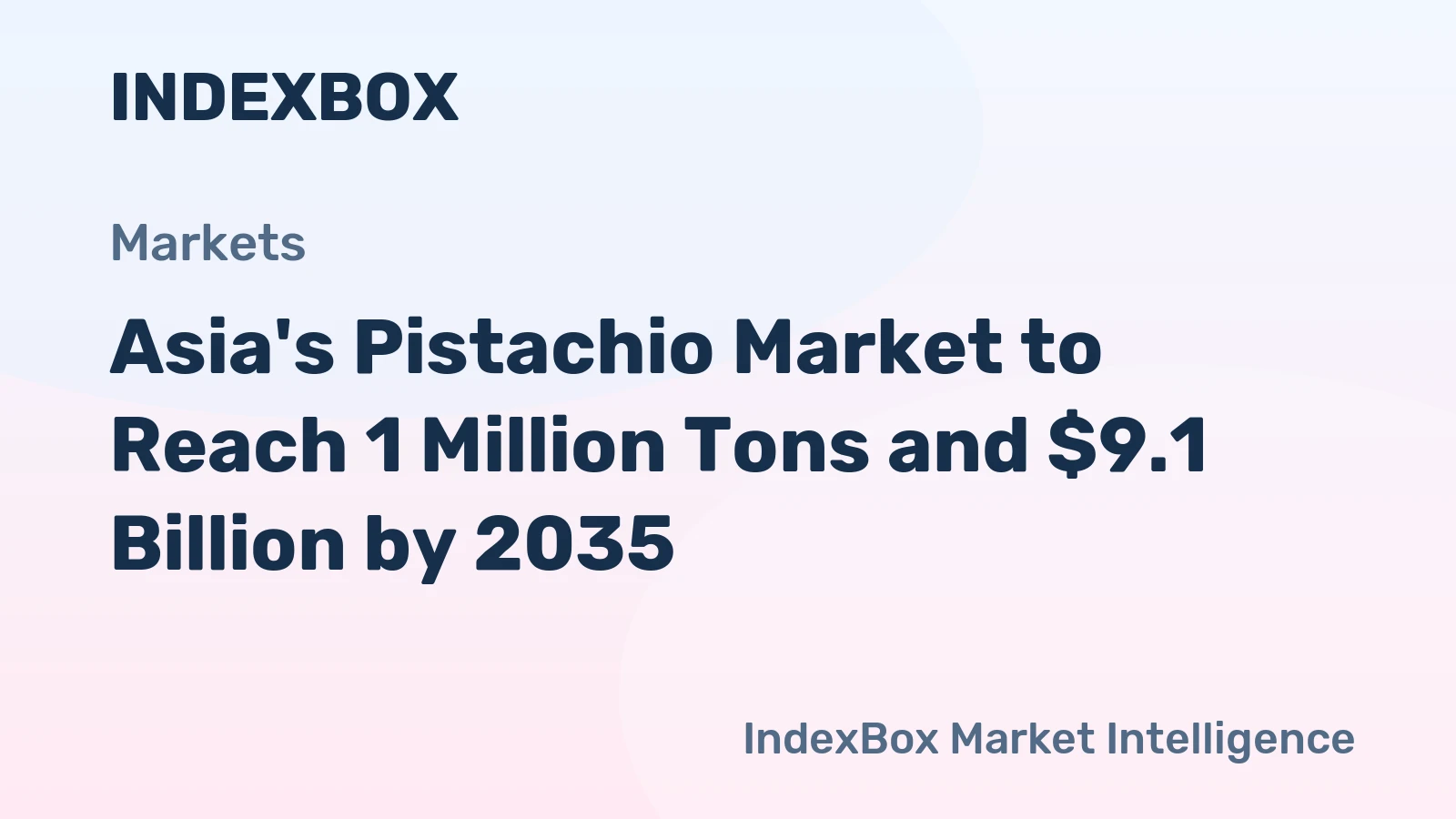 Asia's Pistachio Market to Reach 1 Million Tons and $9.1 Billion by 2035