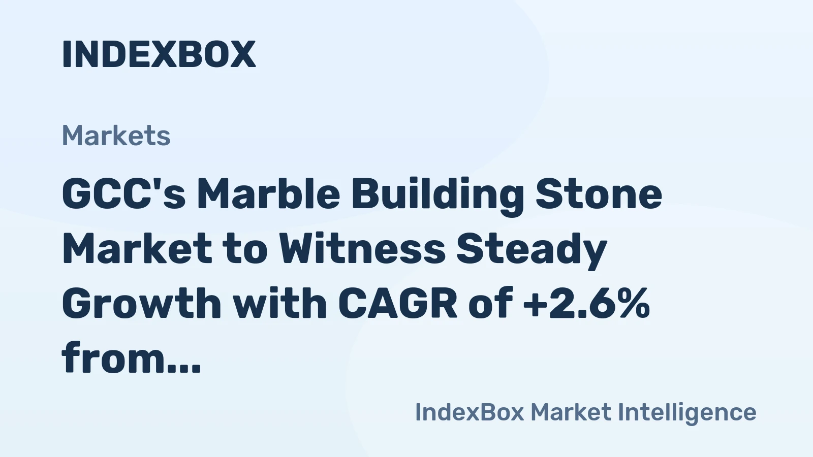 GCC's Marble Building Stone Market to Witness Steady Growth with CAGR of +2.6% from 2024 to 2035