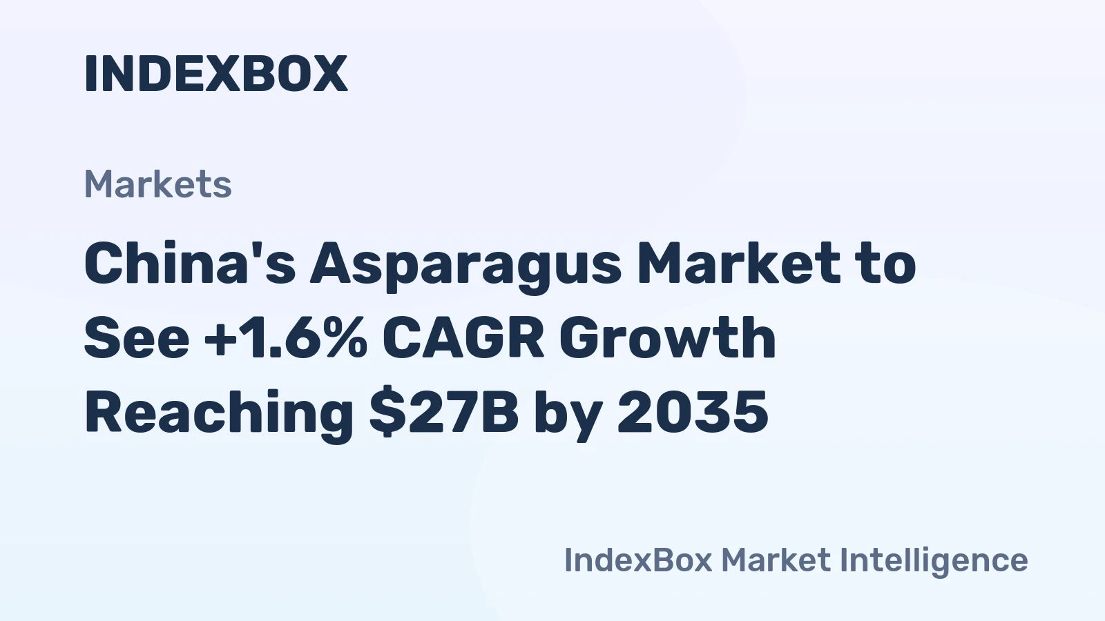 China's Asparagus Market to See +1.6% CAGR Growth Reaching $27B by 2035