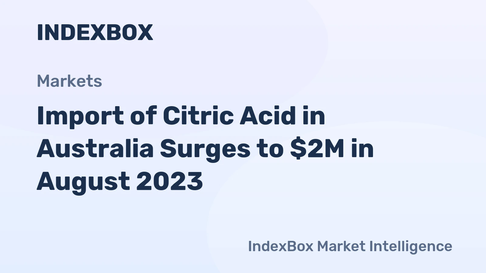 Import of Citric Acid in Australia Surges to $2M in August 2023