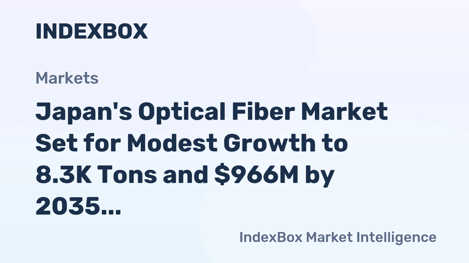 Japan's Optical Fiber Market Set for Modest Growth to 8.3K Tons and $966M by 2035