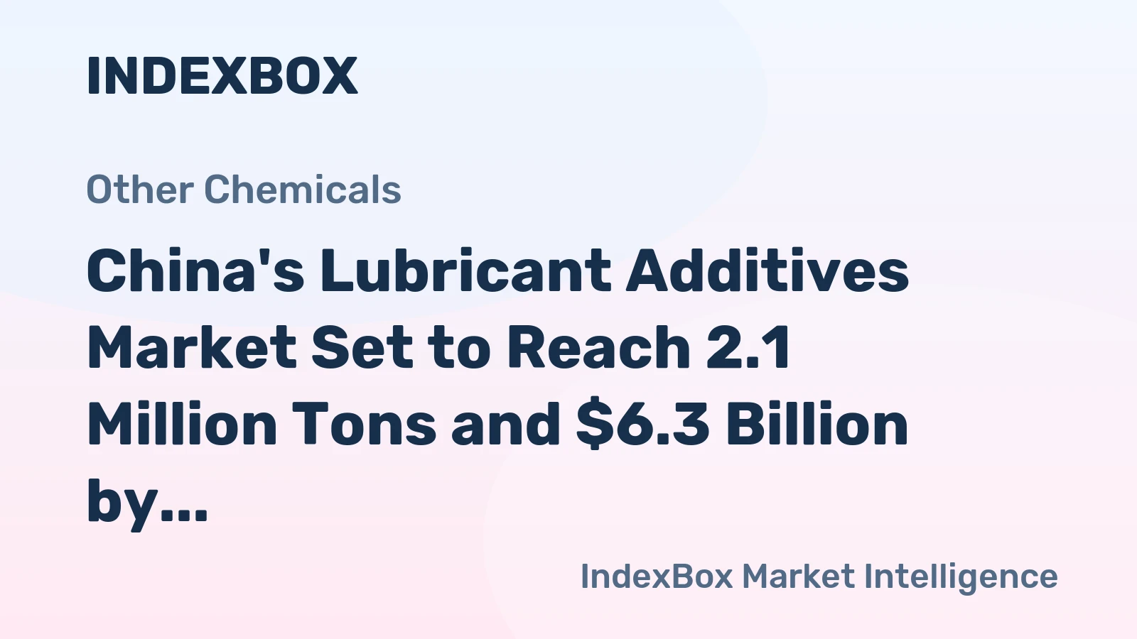 China's Lubricant Additives Market Set to Reach 2.1 Million Tons and $6.3 Billion by 2035