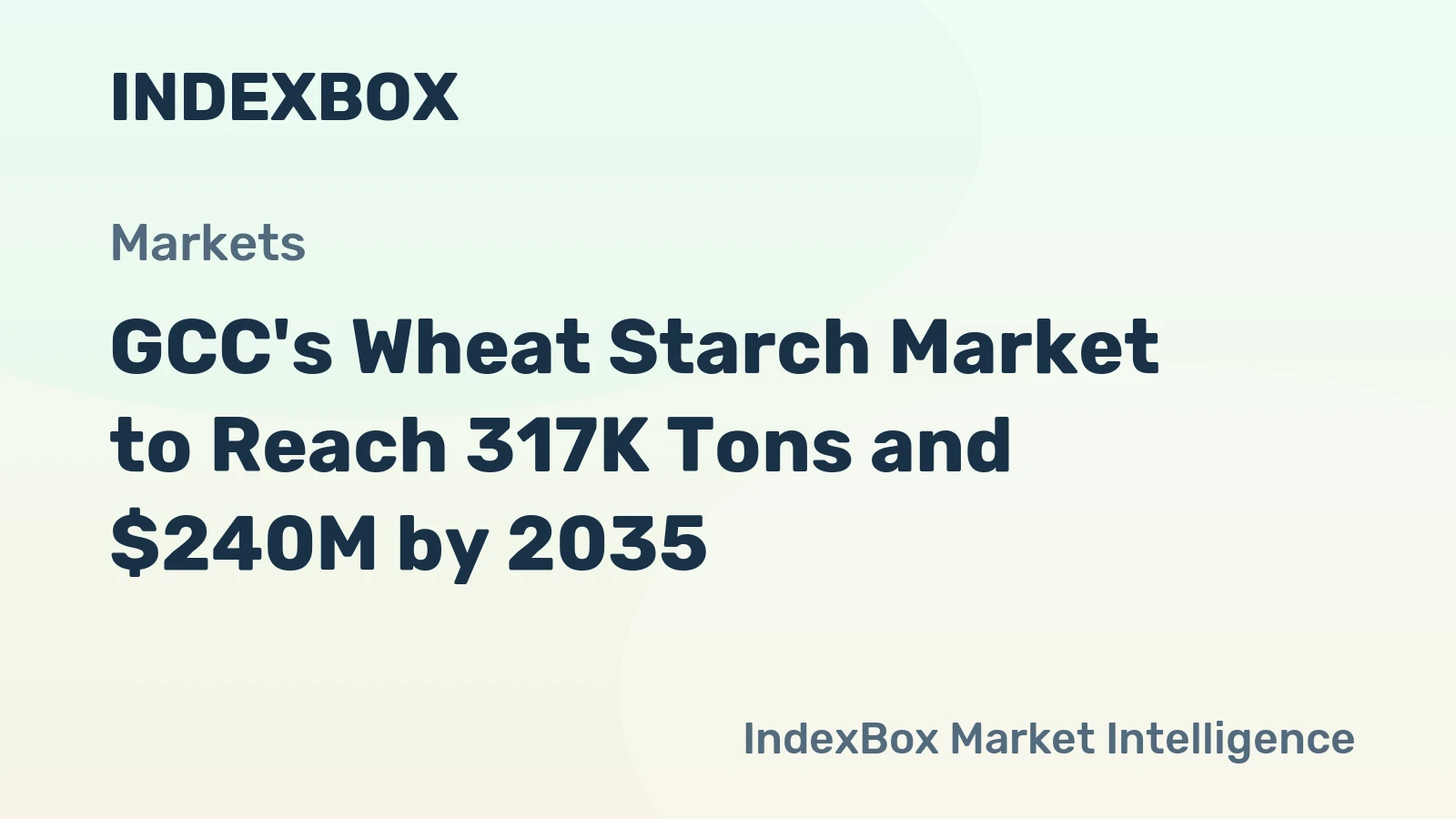 GCC's Wheat Starch Market to Reach 317K Tons and $240M by 2035