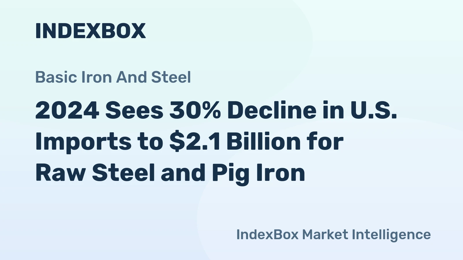 2024 Sees 30% Decline in U.S. Imports to $2.1 Billion for Raw Steel and Pig Iron