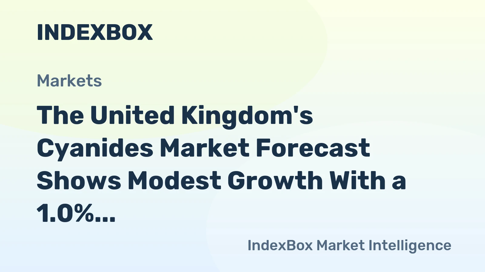 The United Kingdom's Cyanides Market Forecast Shows Modest Growth With a 1.0% Volume CAGR