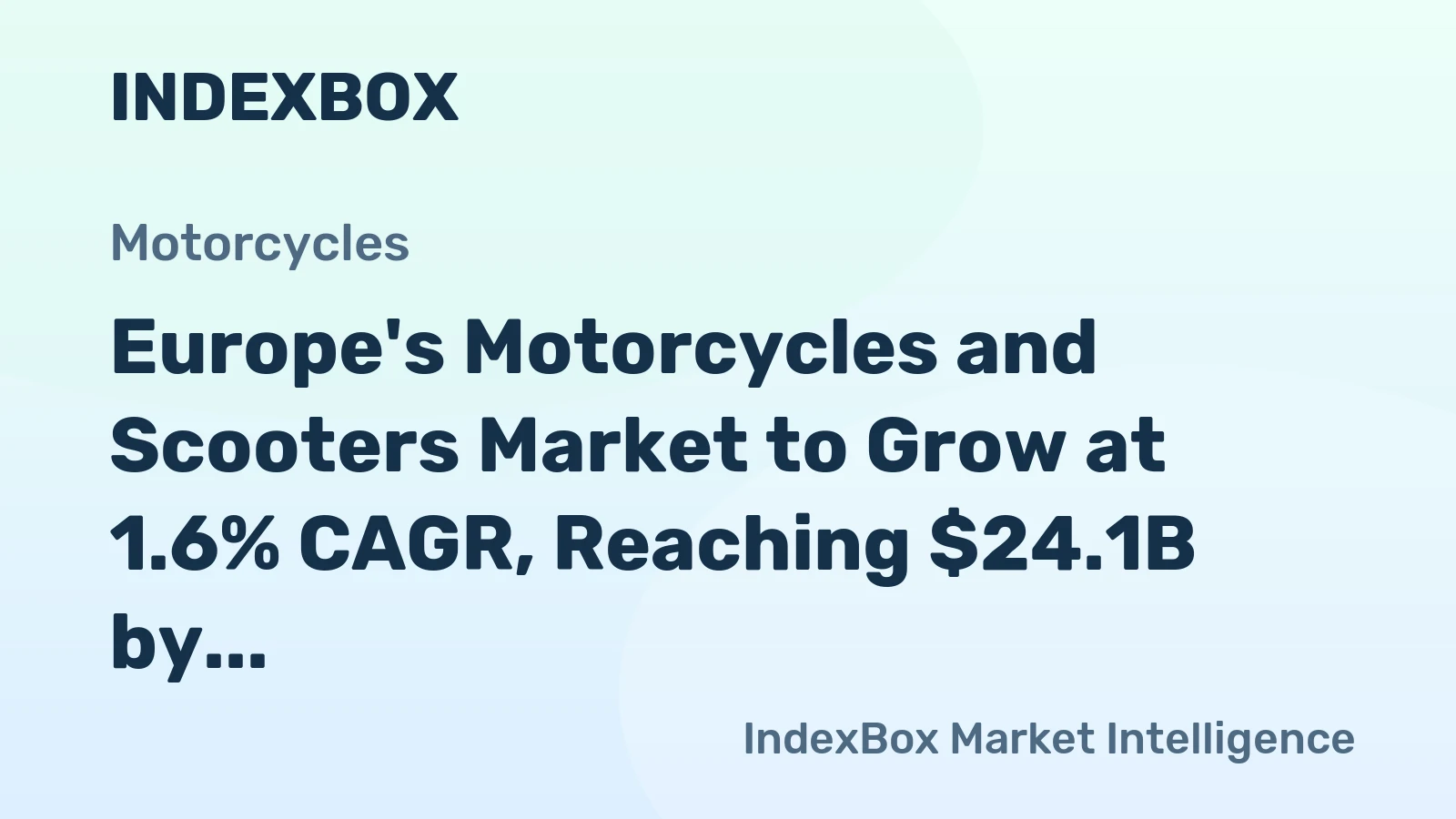 Europe's Motorcycles and Scooters Market to Grow at 1.6% CAGR, Reaching $24.1B by 2035
