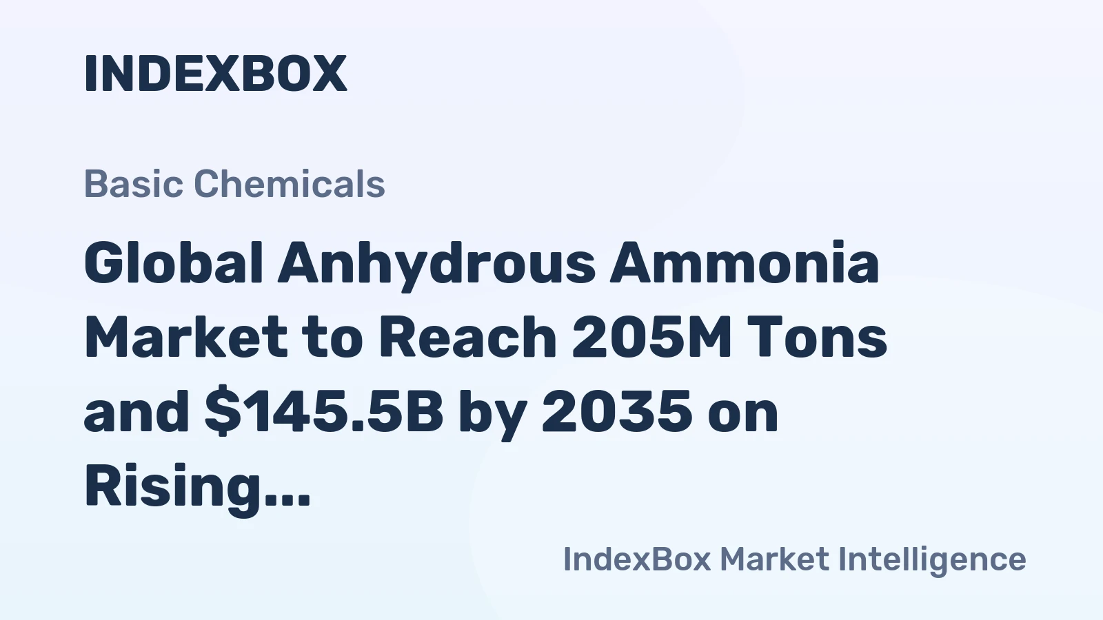 Global Anhydrous Ammonia Market to Reach 205M Tons and $145.5B by 2035 on Rising Demand