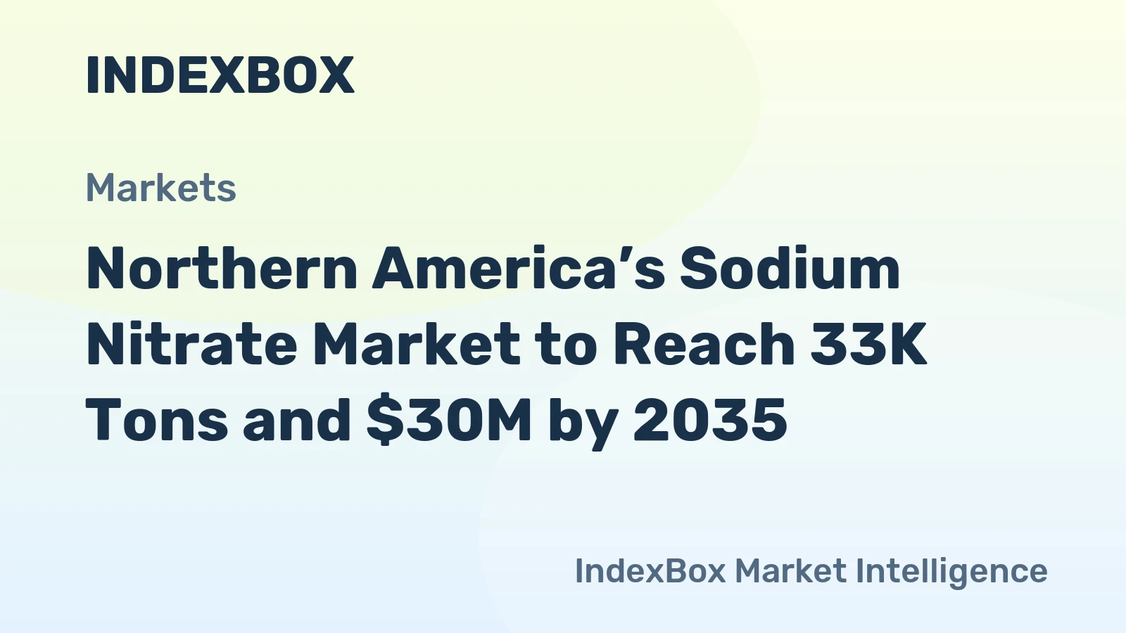 Northern America’s Sodium Nitrate Market to Reach 33K Tons and $30M by 2035