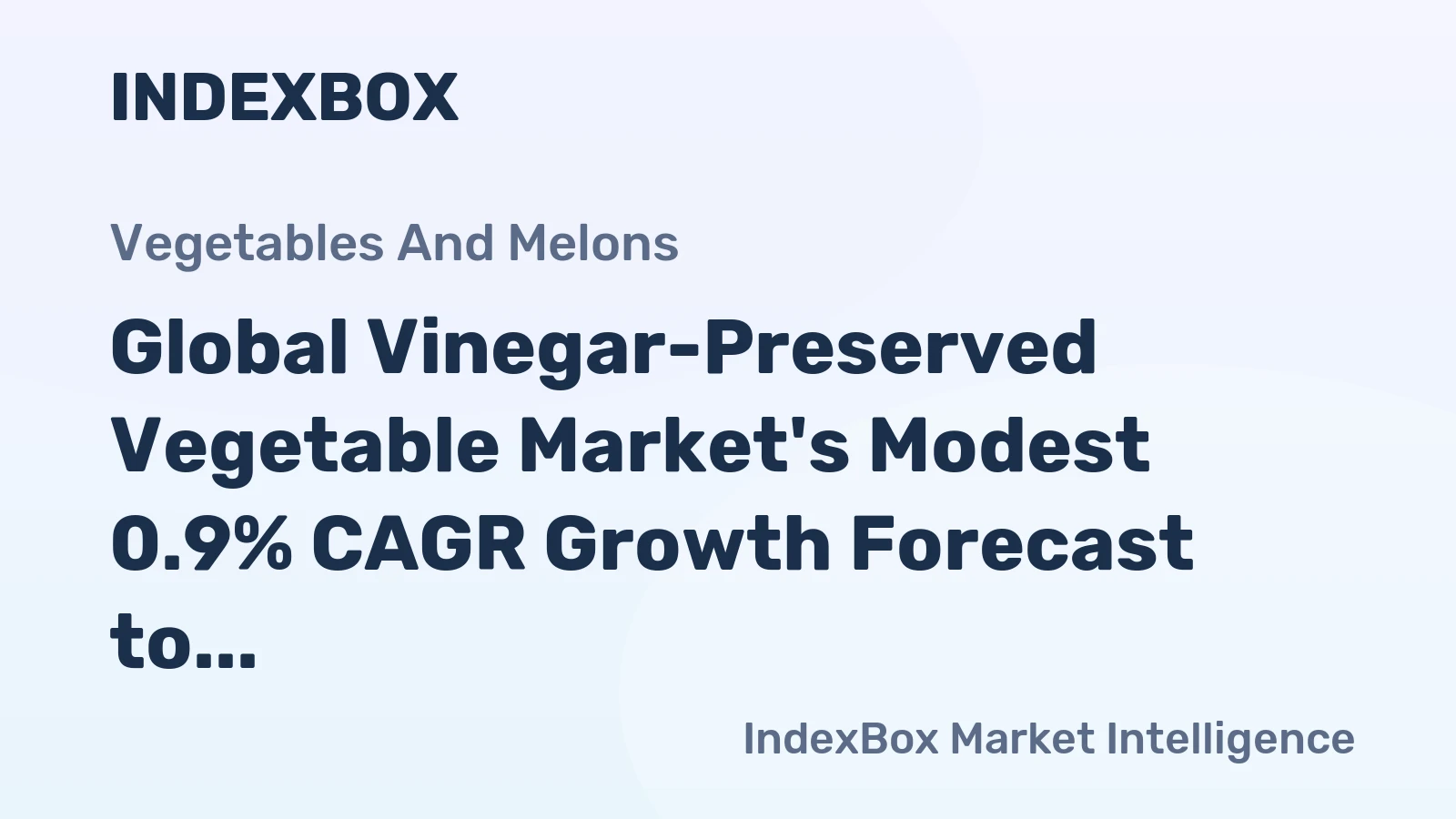 Global Vinegar-Preserved Vegetable Market's Modest 0.9% CAGR Growth Forecast to 2035