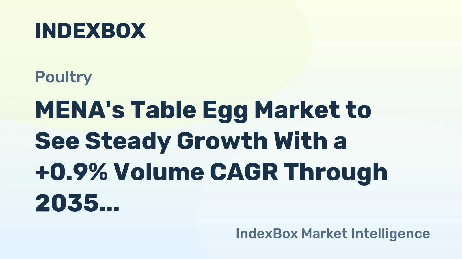 MENA's Table Egg Market to See Steady Growth With a +0.9% Volume CAGR Through 2035
