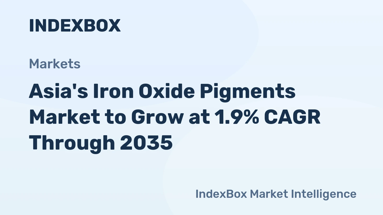 Asia's Iron Oxide Pigments Market to Grow at 1.9% CAGR Through 2035