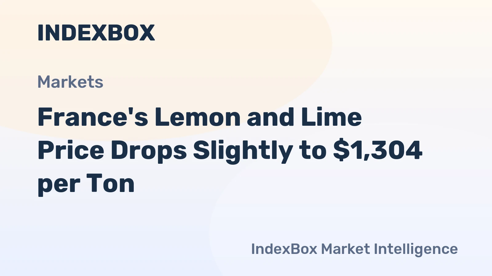 France's Lemon and Lime Price Drops Slightly to $1,304 per Ton