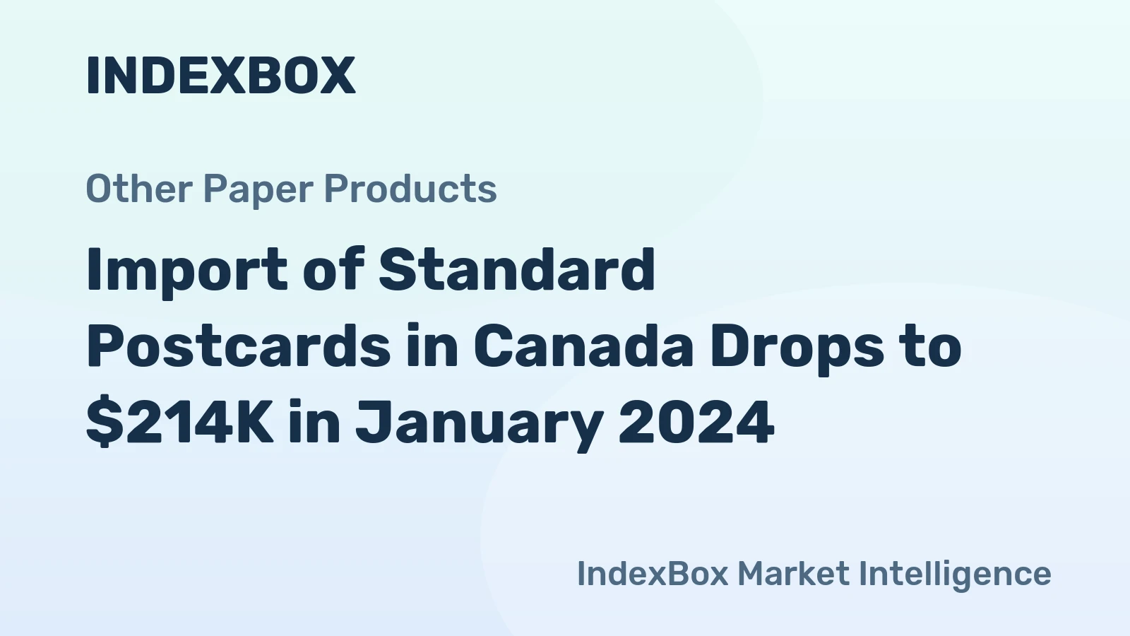 Import of Standard Postcards in Canada Drops to $214K in January 2024