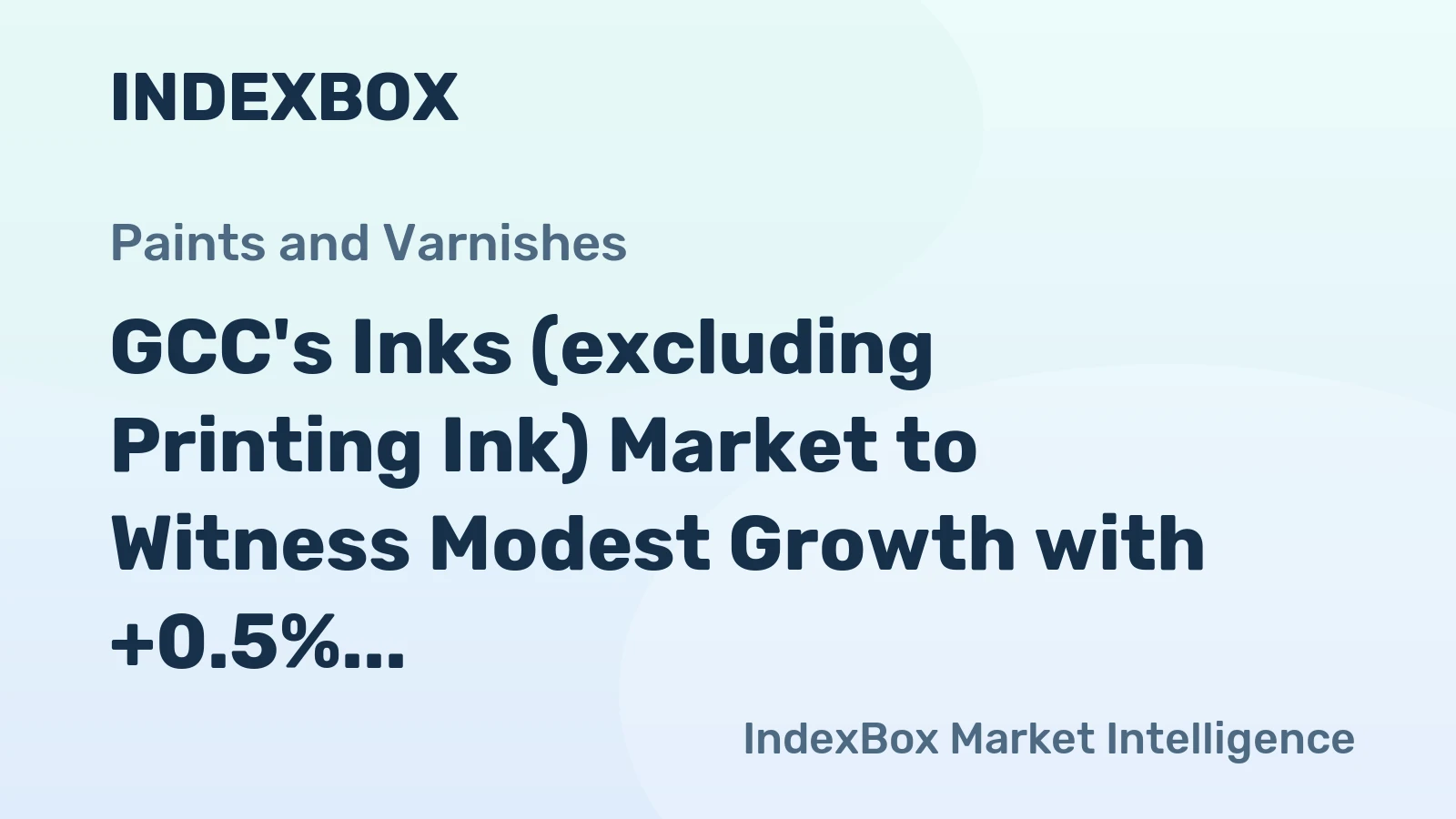 GCC's Inks (excluding Printing Ink) Market to Witness Modest Growth with +0.5% CAGR, Reaching 6.7K Tons by 2035